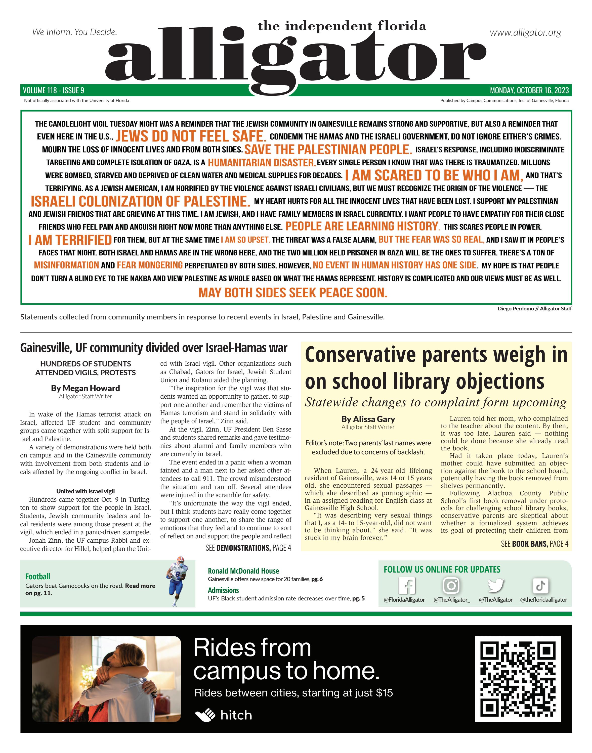 October 16, 2023 by The Independent Florida Alligator - Issuu