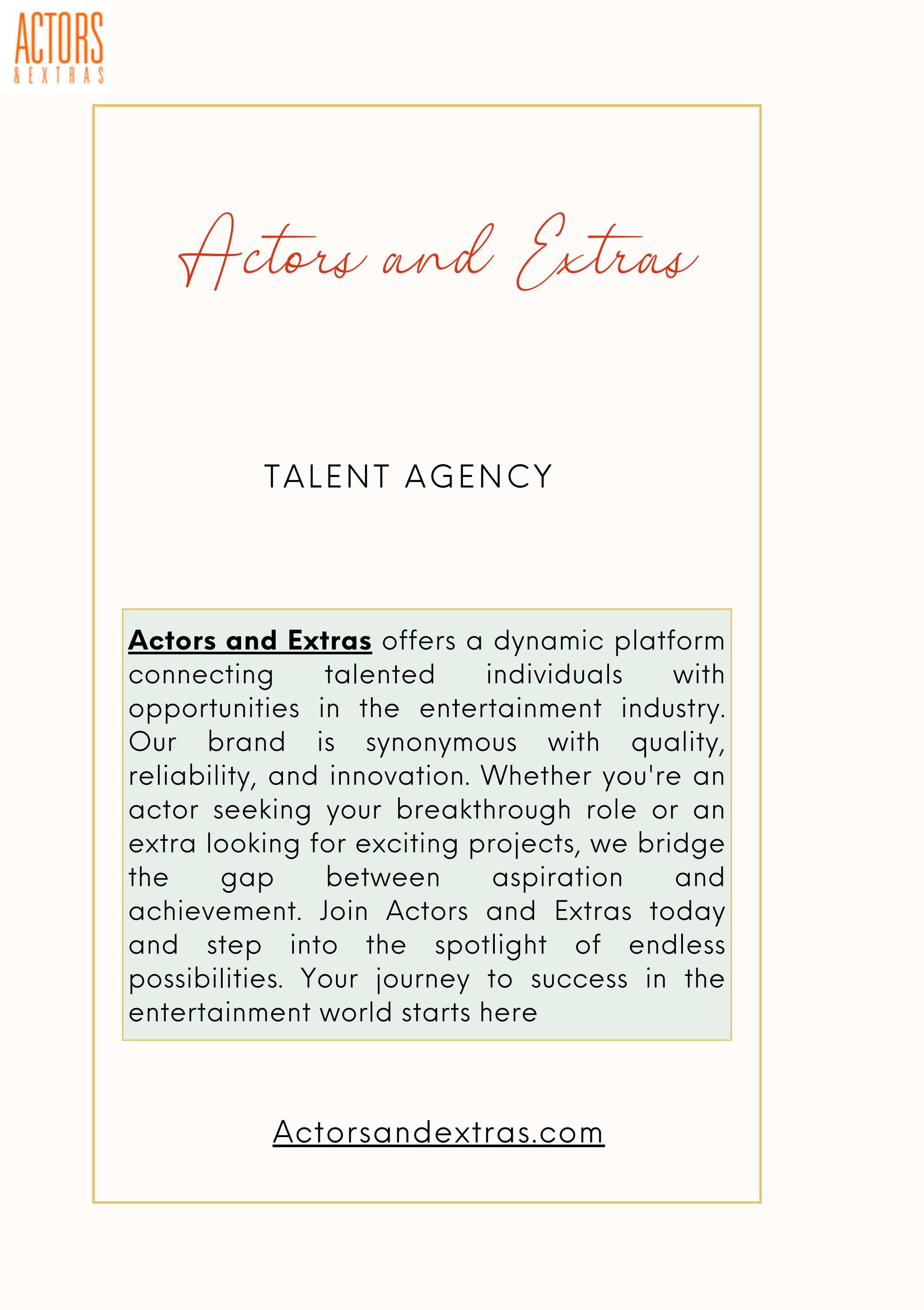 Enhancing Trust: Actors and Extras' Management Representation Solutions ...