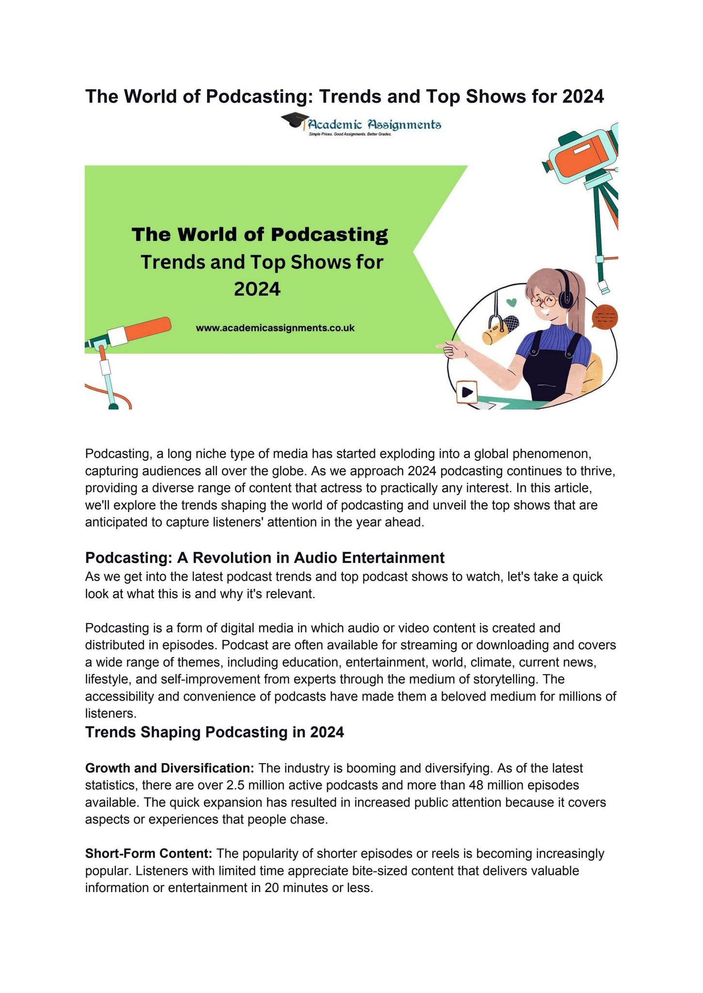 Thе World of Podcasting: Trеnds and Top Shows for 2024 by Academic ...
