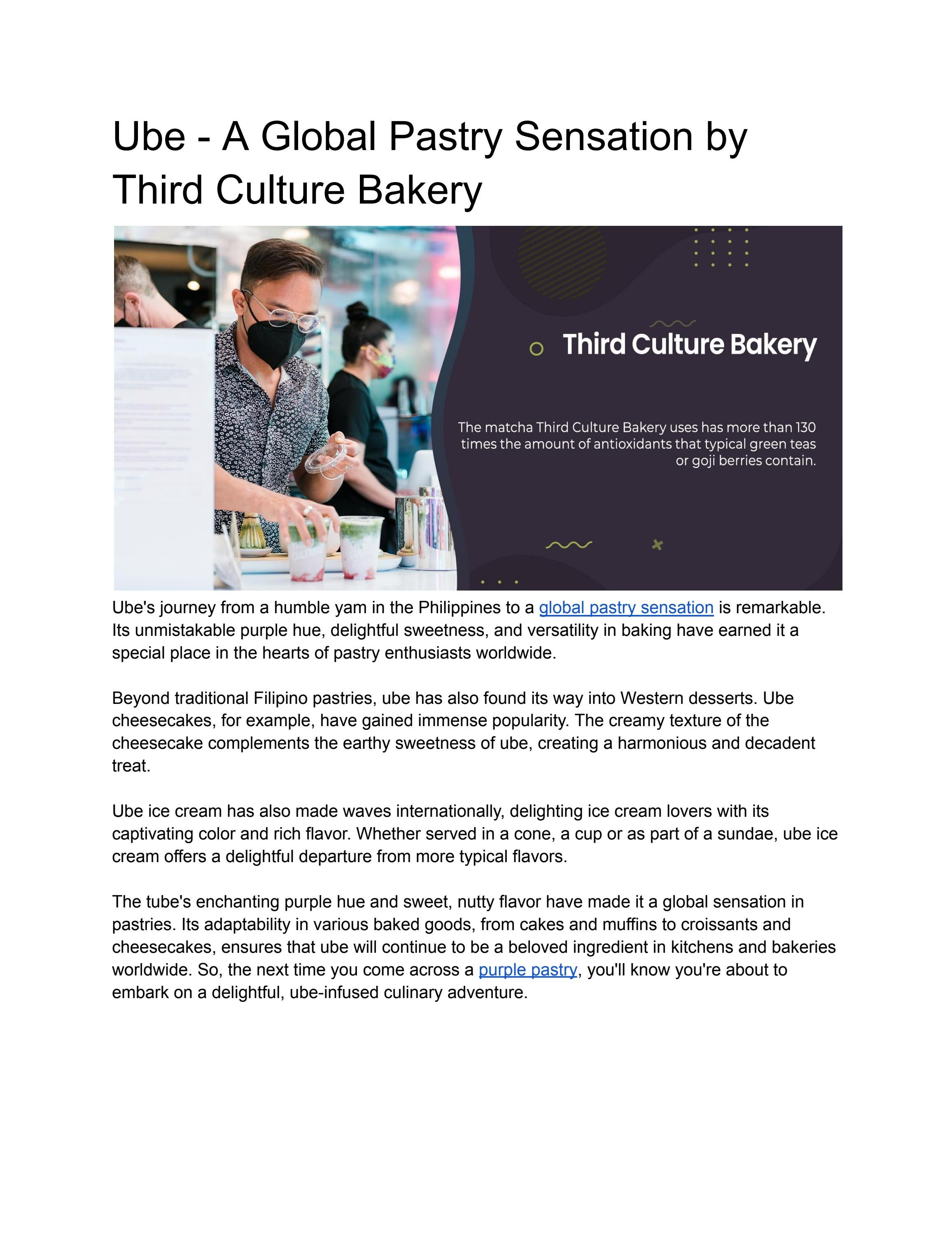 Ube - A Global Pastry Sensation by Third Culture Bakery by Third ...