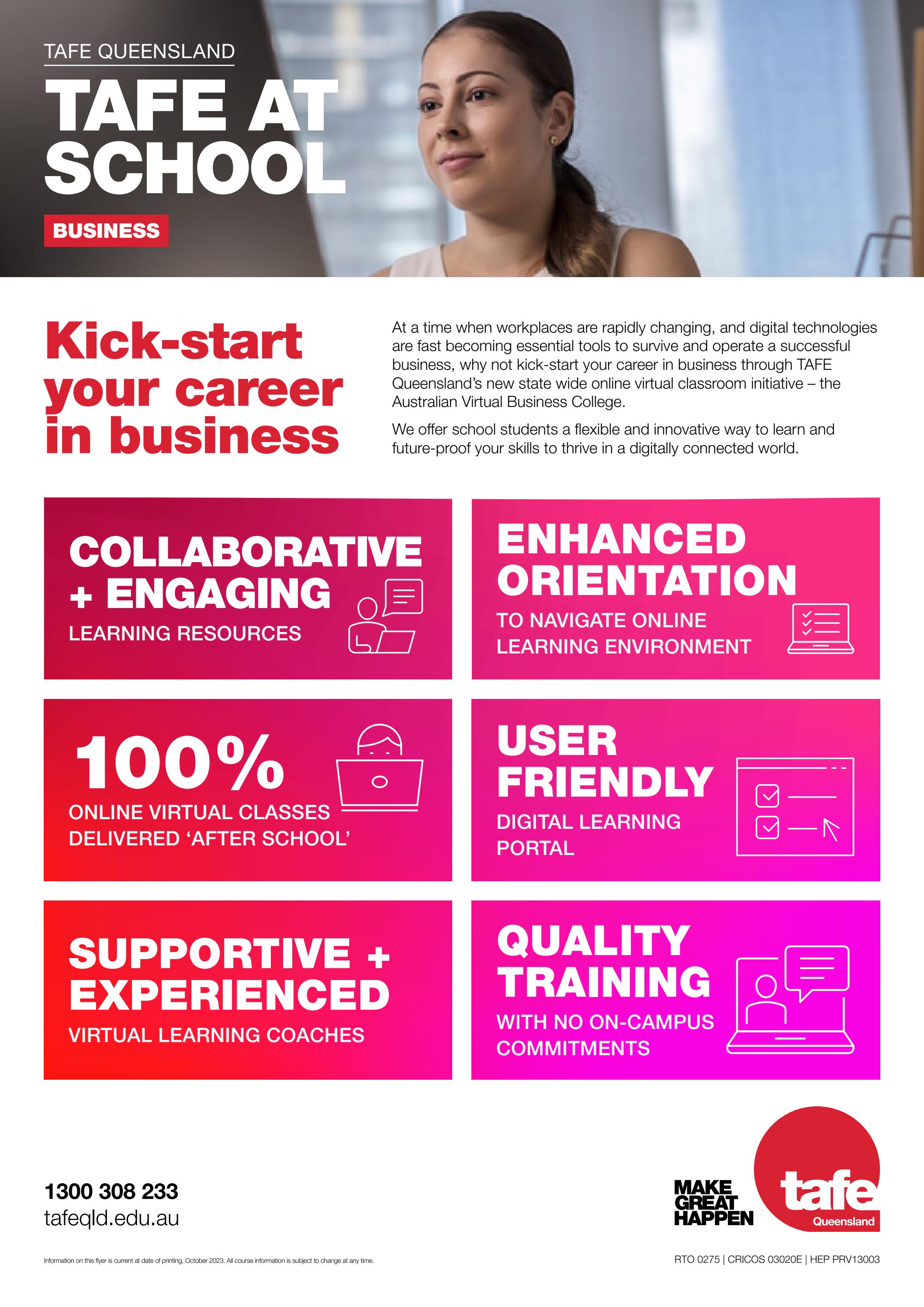 TAFE AT SCHOOL - Study Business by tafeqldgc - Issuu