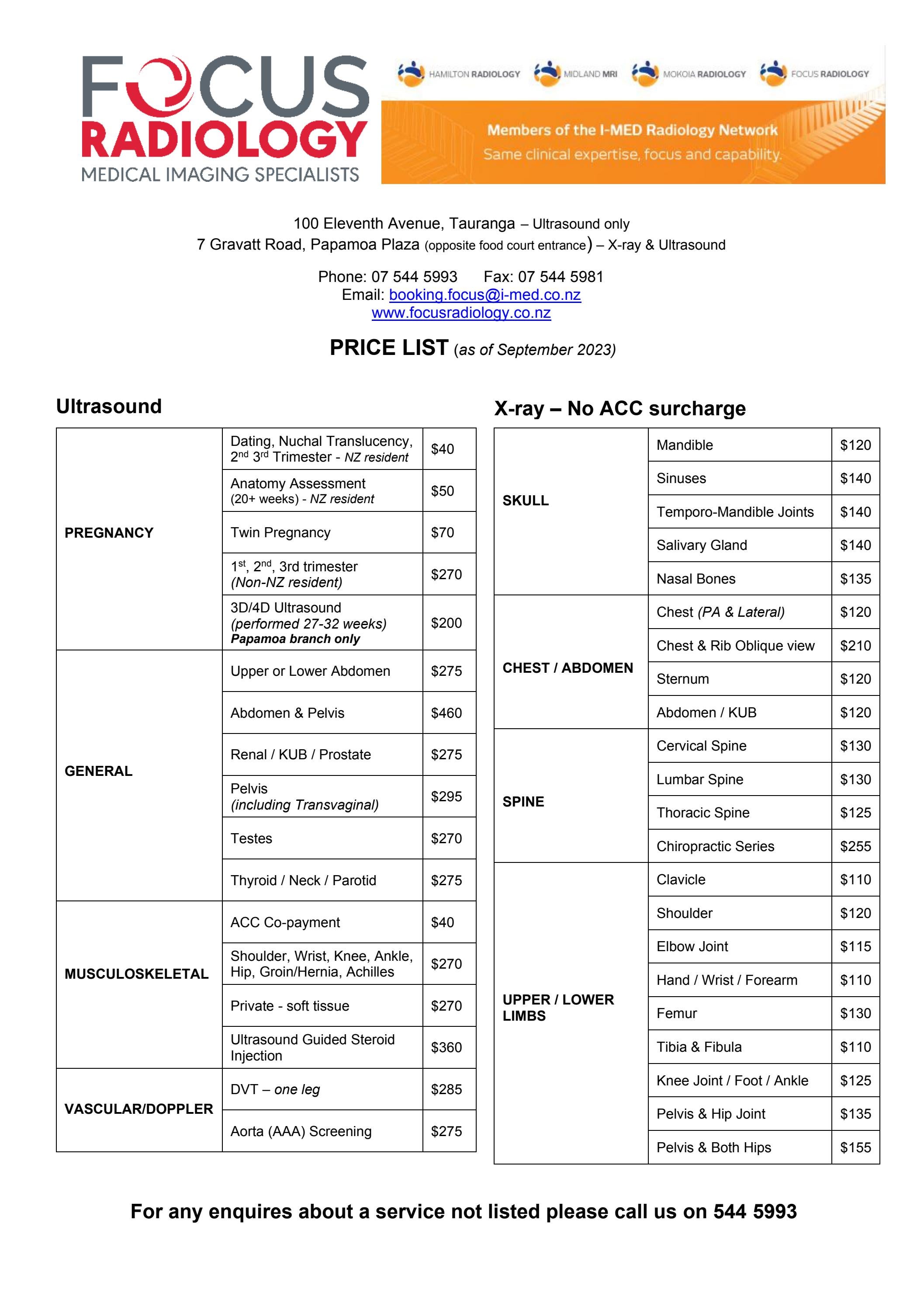 Focus Radiology Price List by WBOP PHO - Issuu