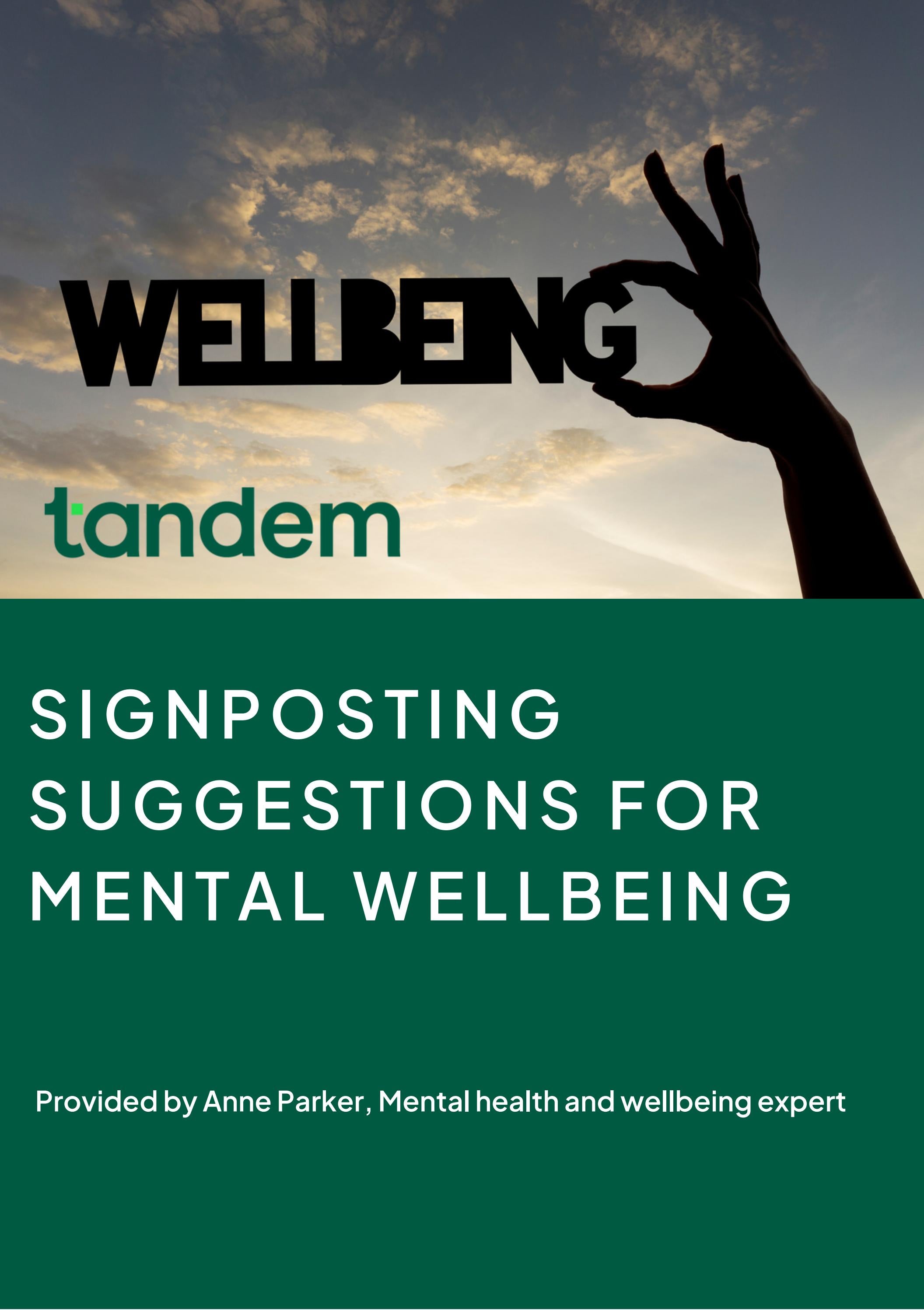 Mental Health Signposting - Anne Parker by Marketing - Issuu