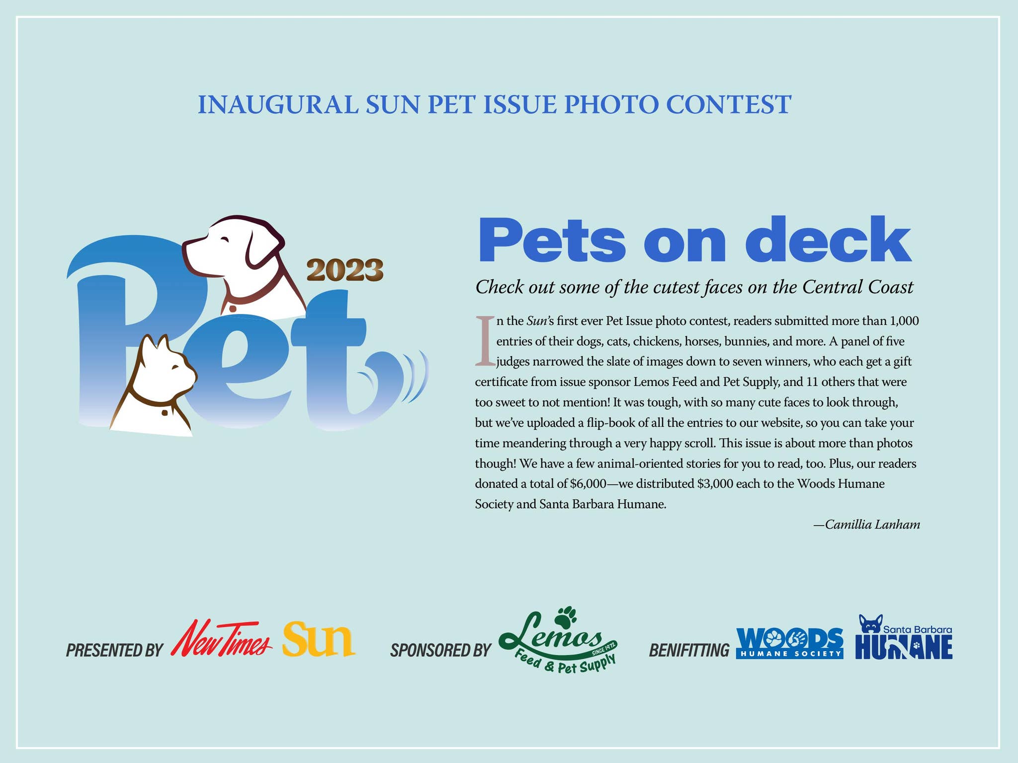 Inaugural Sun Pet Issue Photo Contest by New Times Media Group, San ...