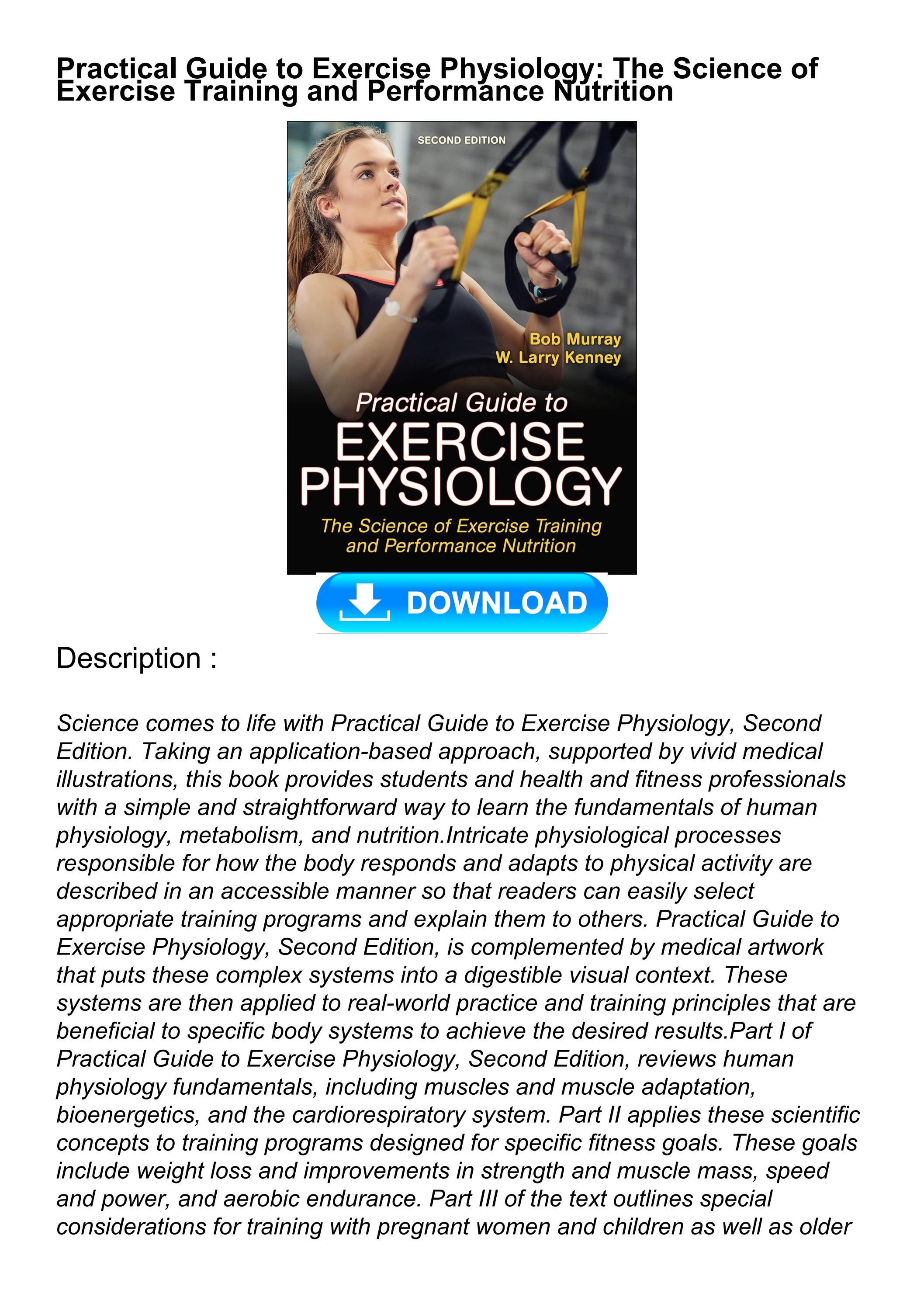 DOWNLOAD/PDF Practical Guide to Exercise Physiology: The Science of ...