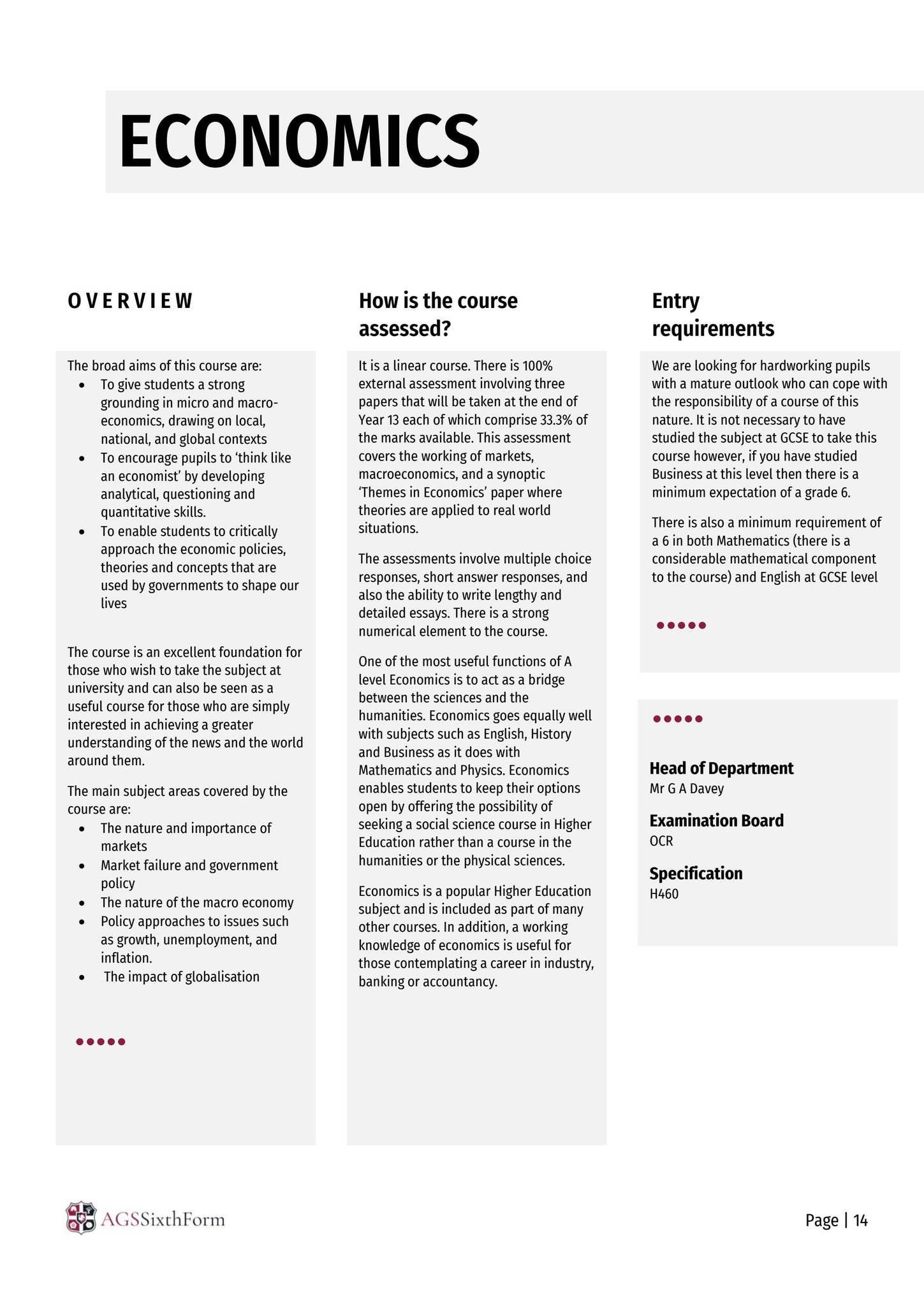 AGS Sixth Form Options Booklet by Aylesbury Grammar School - Issuu
