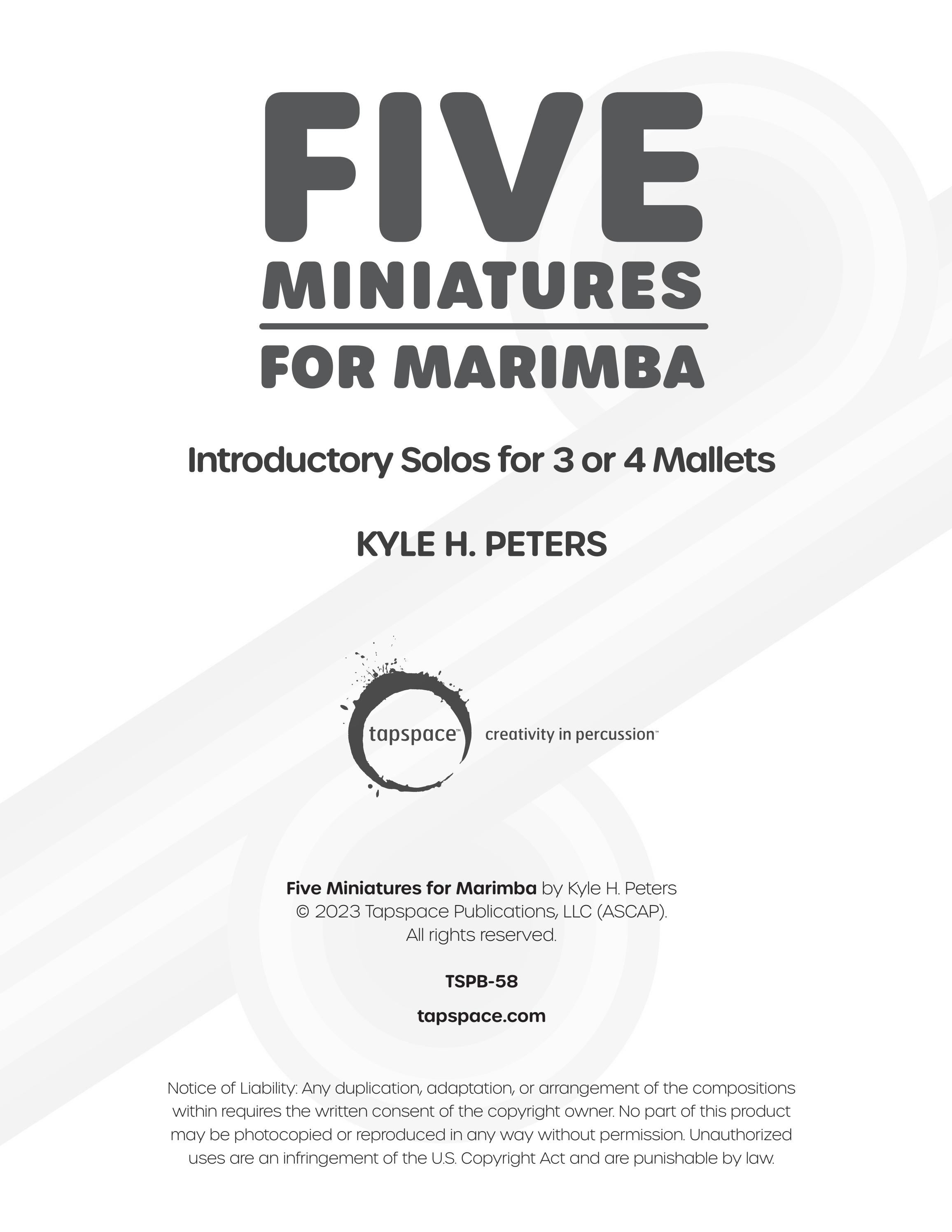 Five Miniatures for Marimba-SAMPLE by Tapspace - Issuu