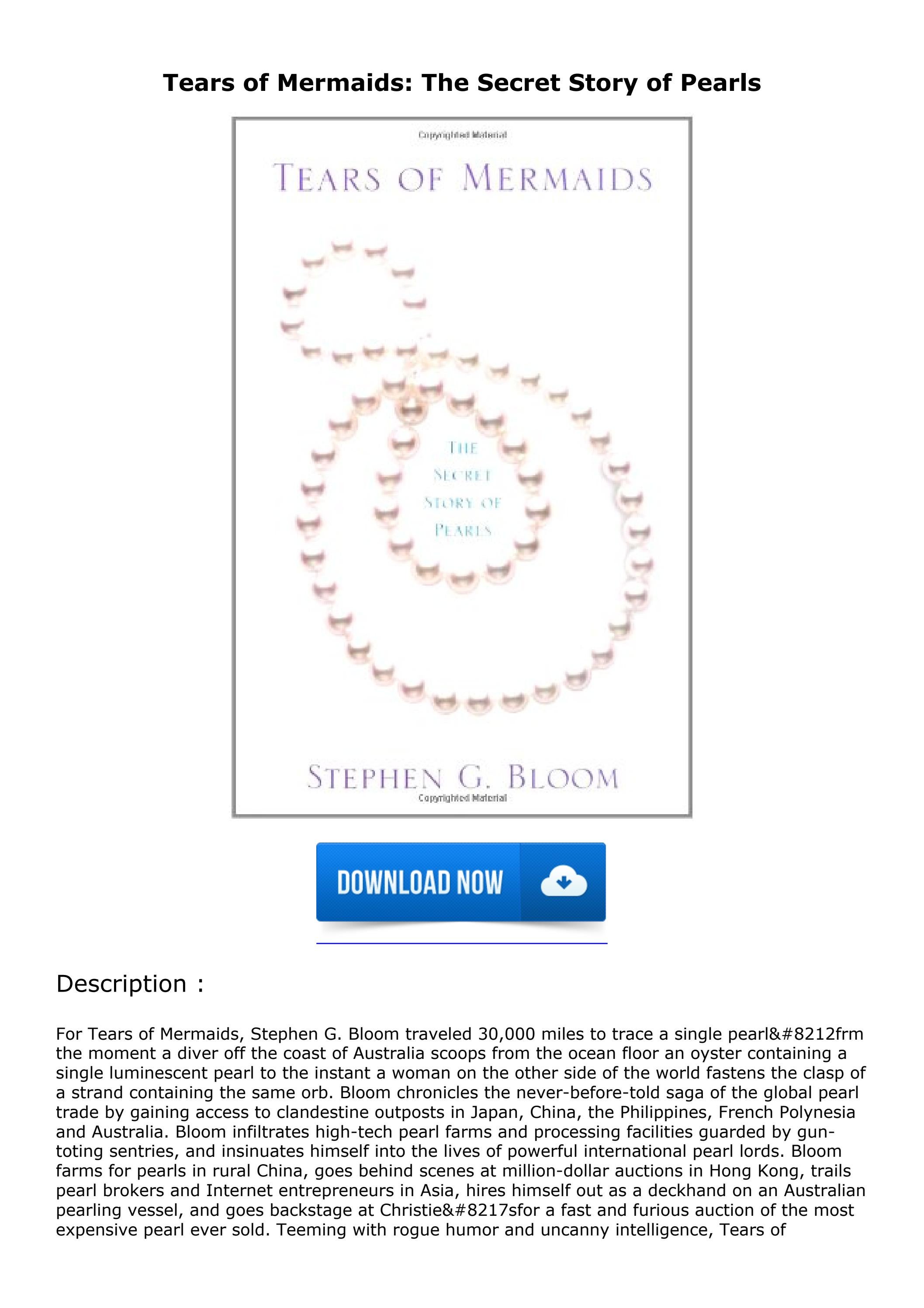 (PDF/DOWNLOAD) Tears of Mermaids: The Secret Story of Pearls free by ...
