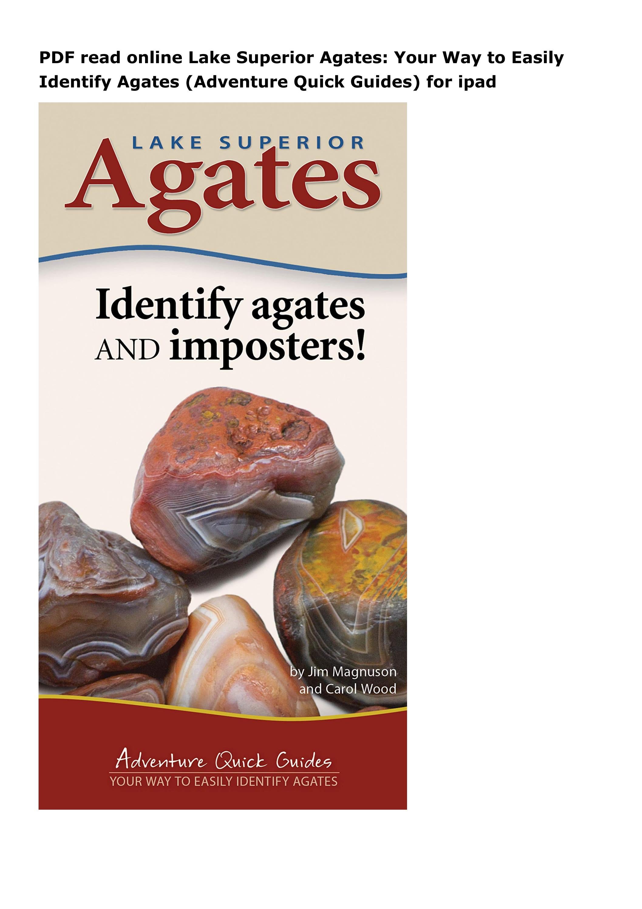 PDF read online Lake Superior Agates: Your Way to Easily Identify ...