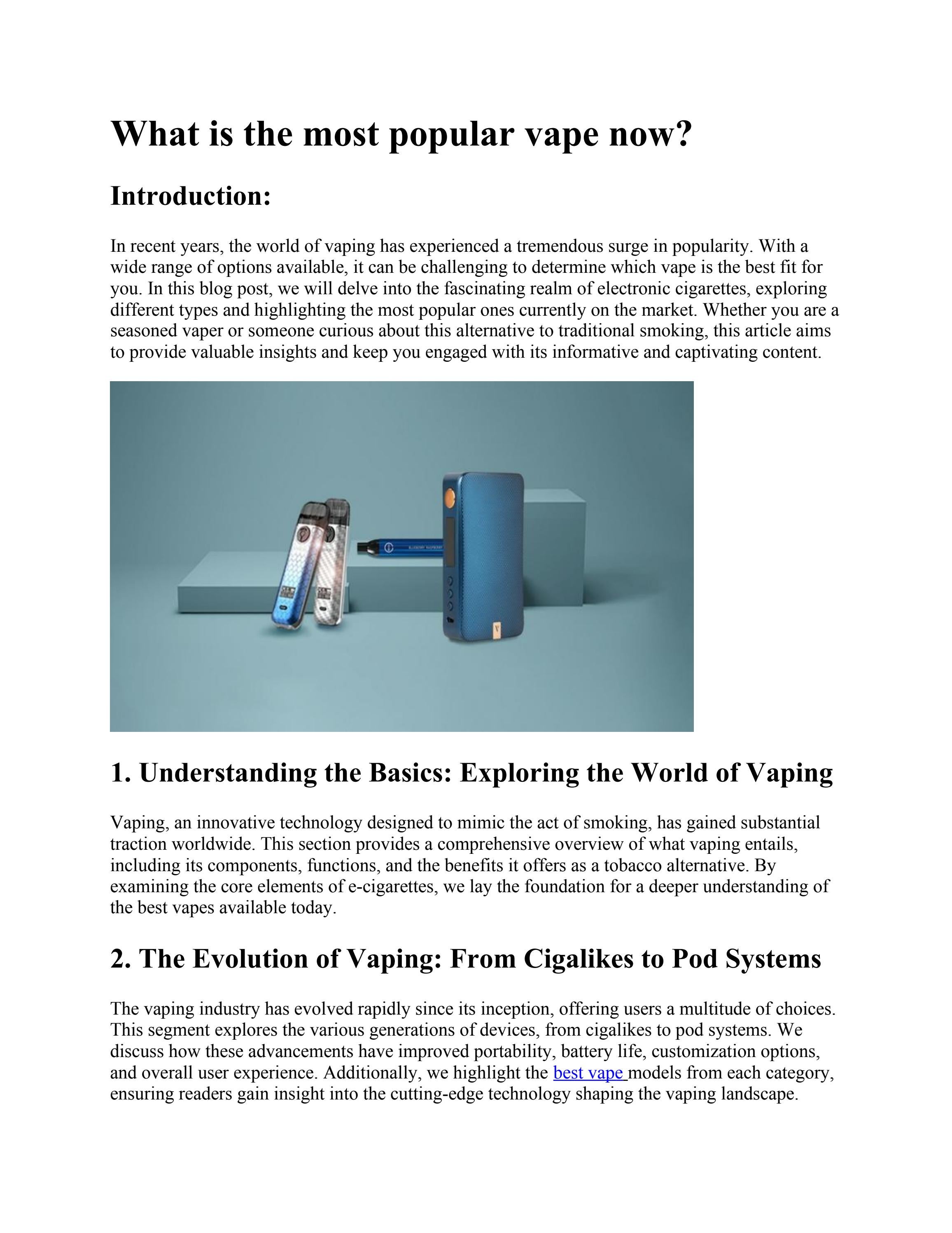 What is the most popular vape now? by Akpwueh alshdlvjd - Issuu