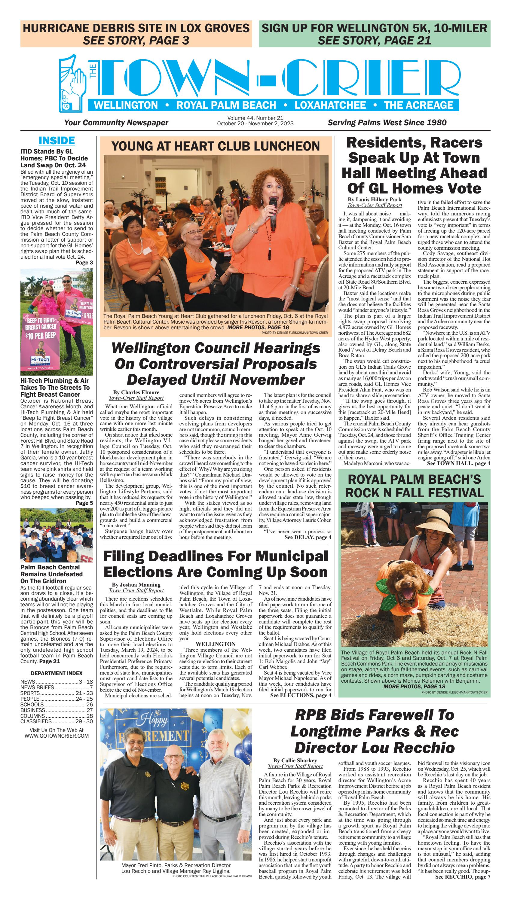 Town-Crier Newspaper October 20, 2023 by Wellington The Magazine LLC ...