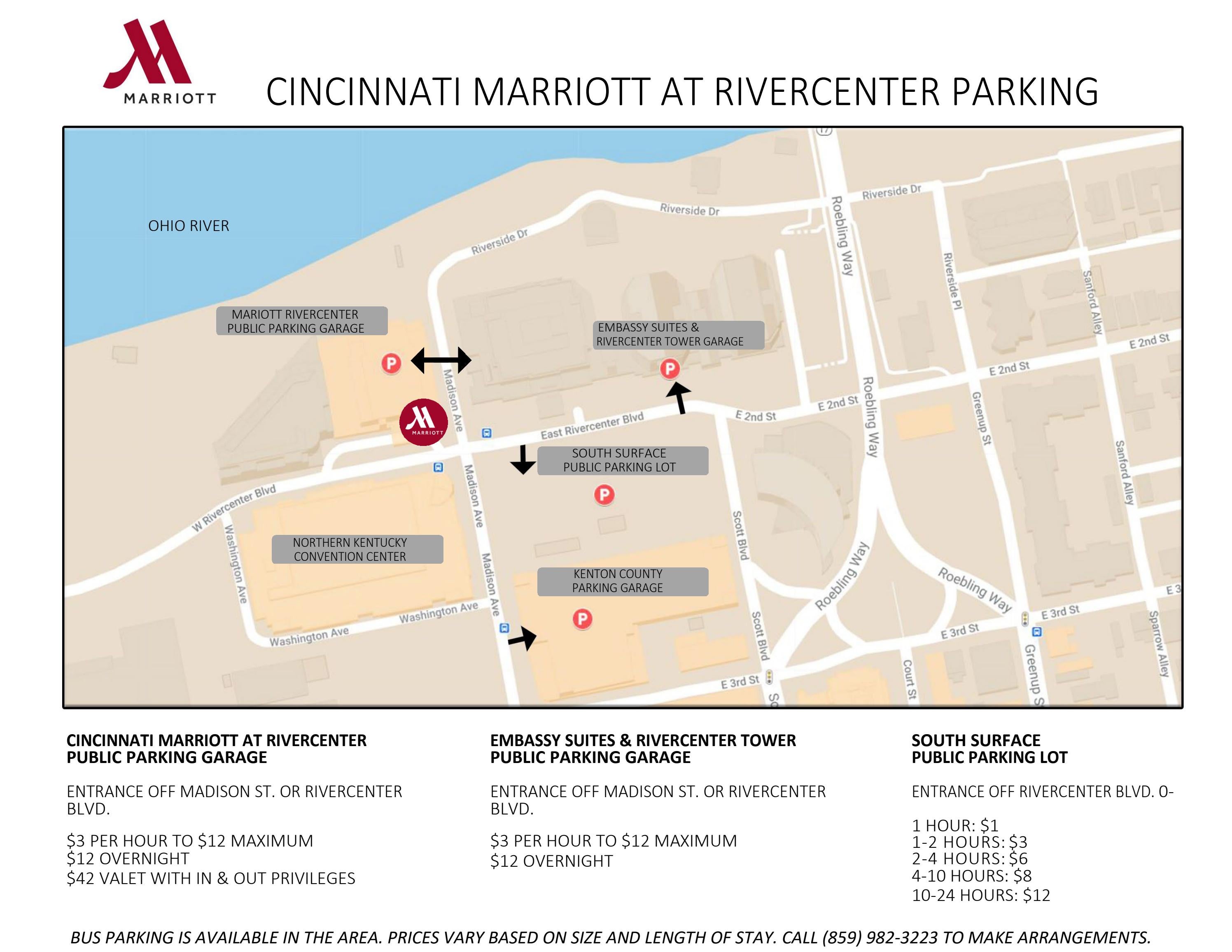 Cincinnati Marriott at RiverCenter Local Parking Map by ...