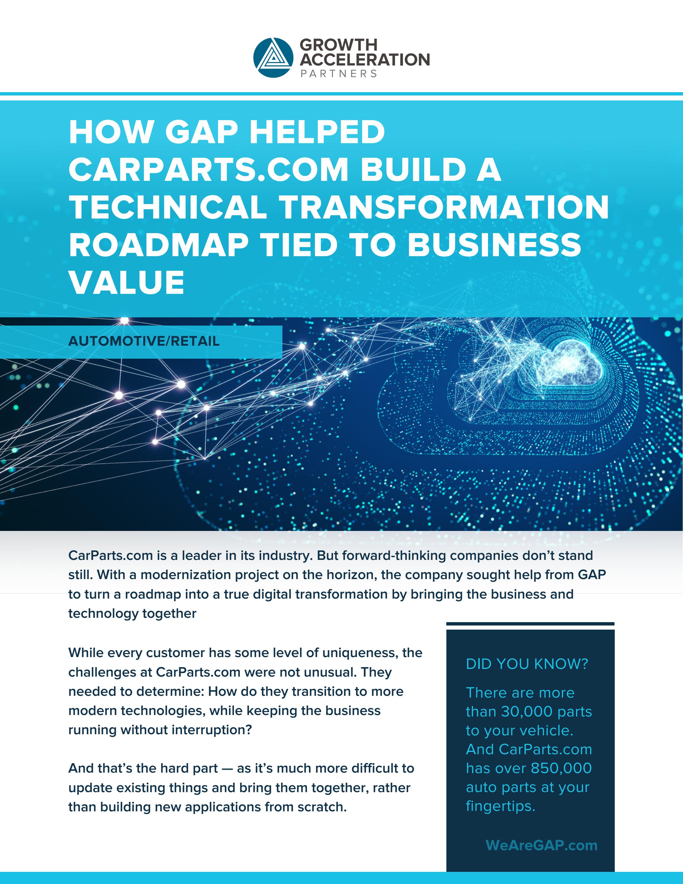 How GAP Helped CarParts.com Build a Technical Transformation Roadmap ...