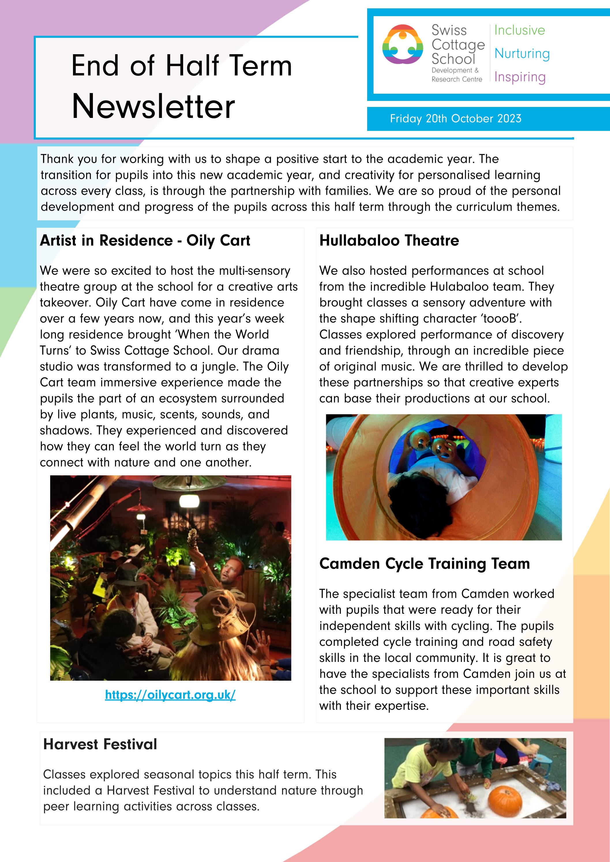 End of Half Term Newsletter October 2023 by Schudio - Issuu
