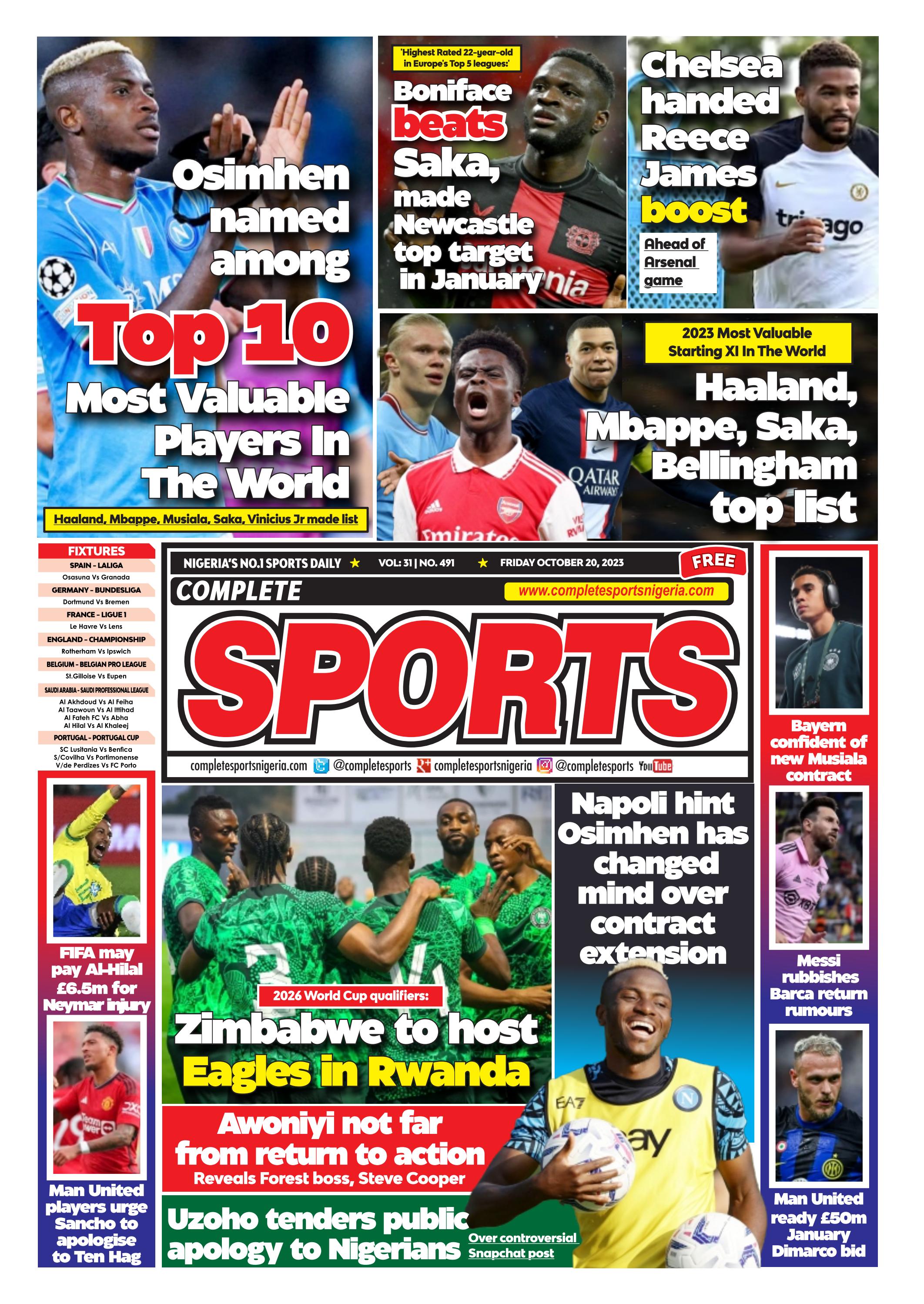 COMPLETE SPORTS - FRIDAY, OCT 20, 2023 by Complete Sports - Issuu