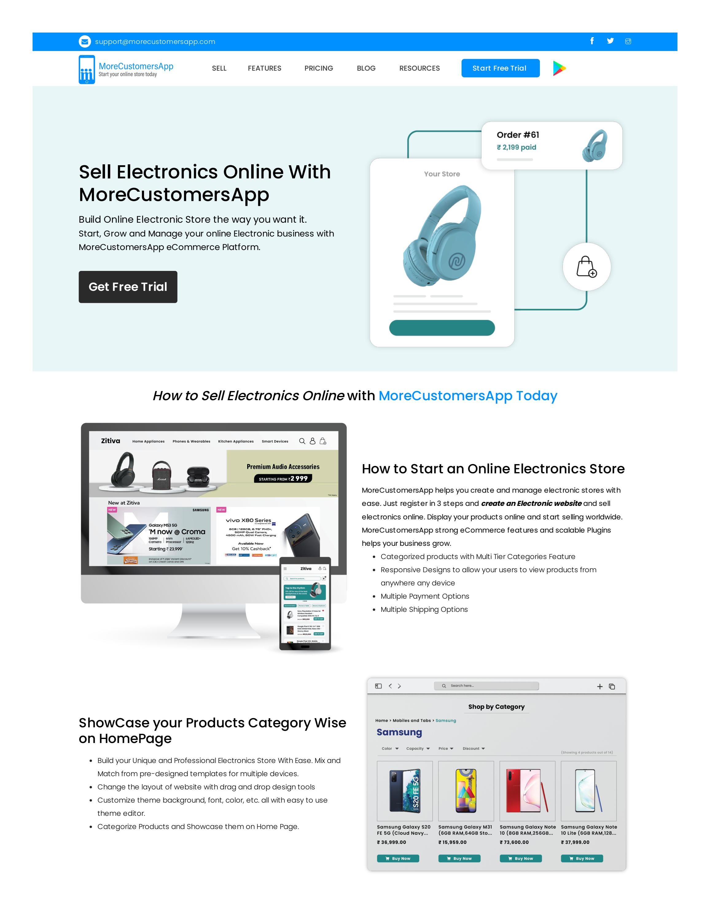 Build Online Electronics Store with MoreCustomersApp - 14 Day Free Trial! by Meera chauhan - Issuu