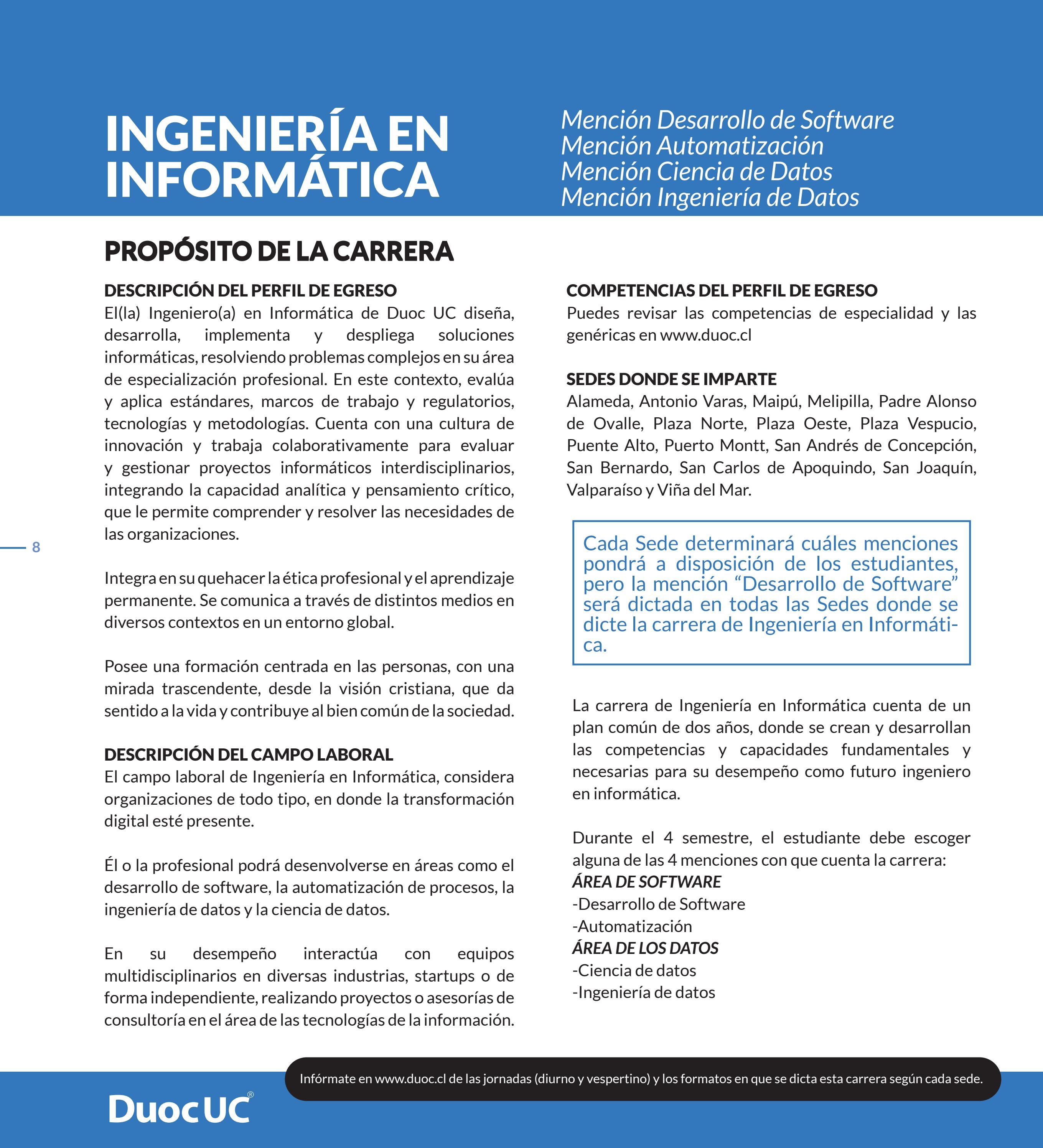 Ingeniería en Informática - Malla 2024 (Plan común) by Duoc UC - Issuu