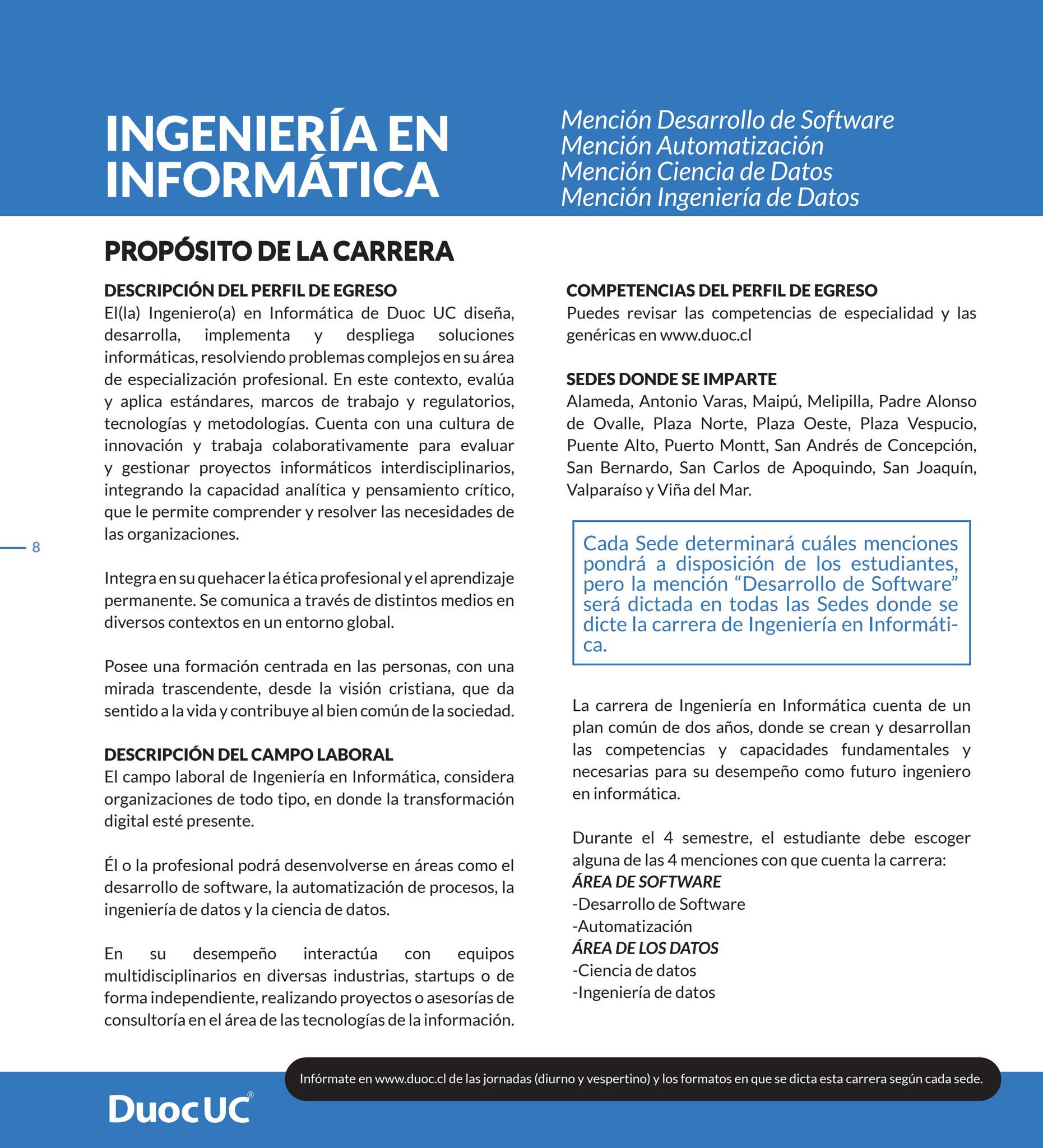 Ingeniería en Informática - Malla 2024 (Plan común) by Duoc UC - Issuu