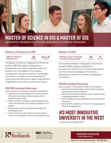 Master of Science in GIS (MS GIS) and Master of Geographic Information ...
