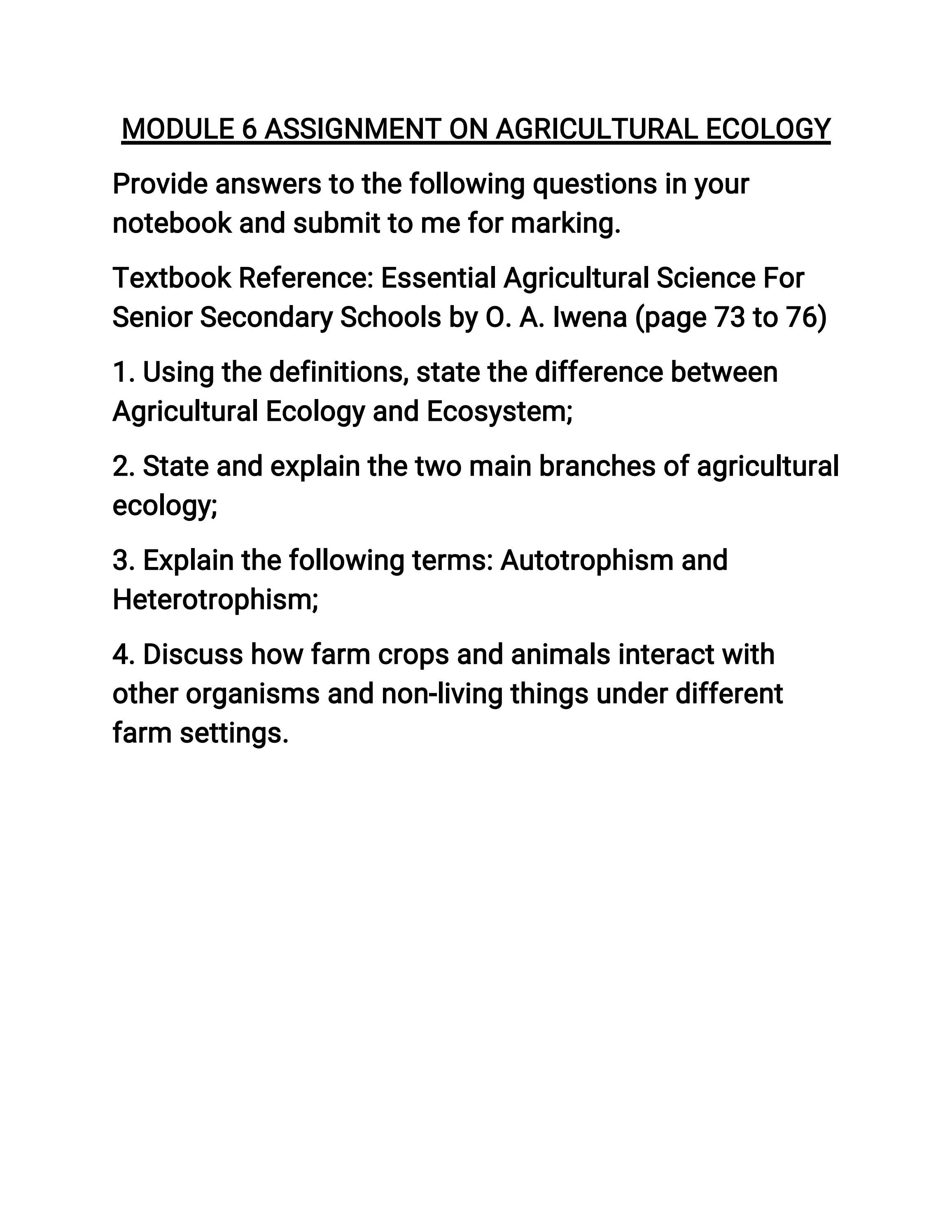 MODULE 6 ASSIGNMENT AGRICULTURAL ECOLOGY by Gra chef - Issuu