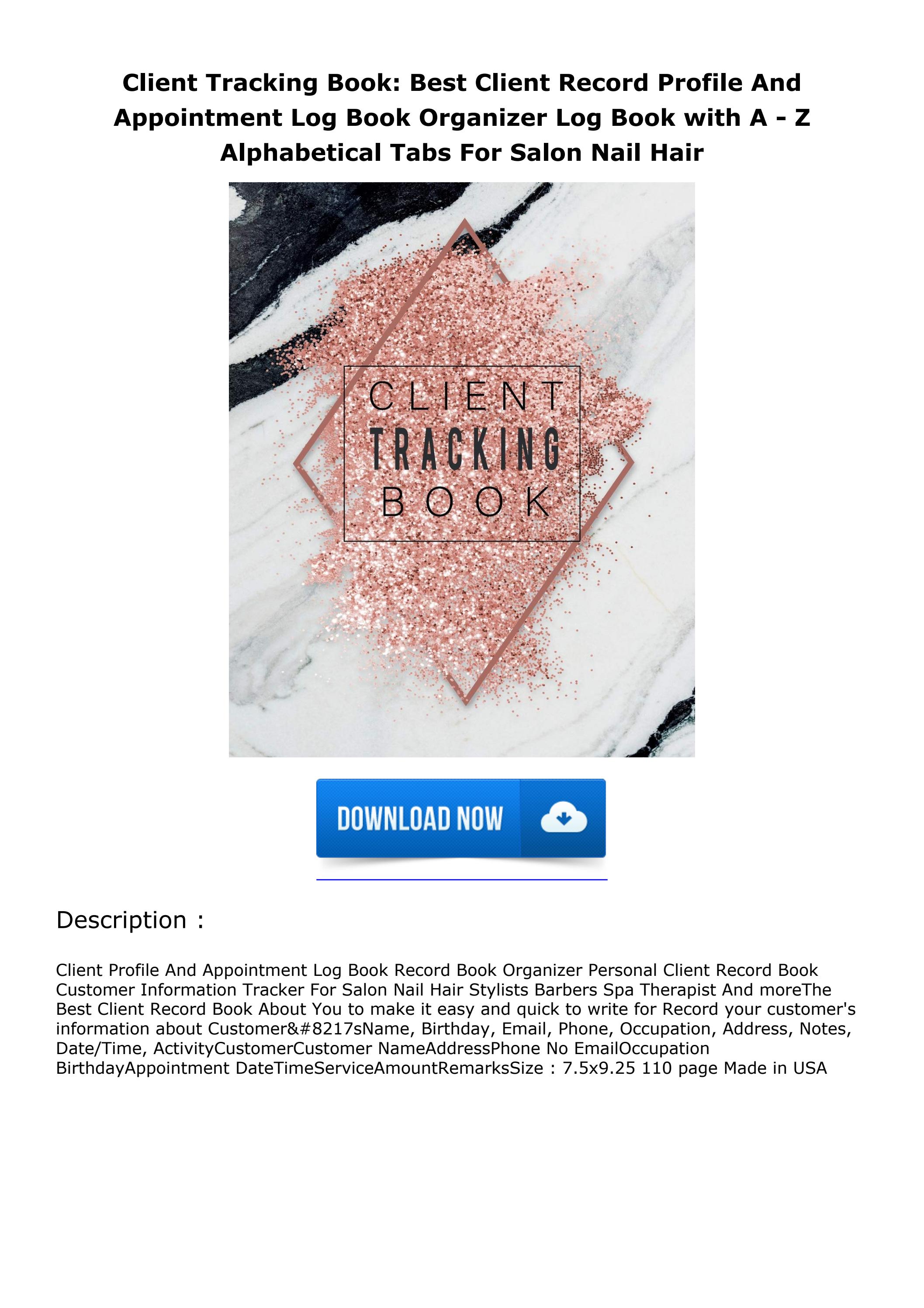 PDF/READ Client Tracking Book: Best Client Record Profile And ...