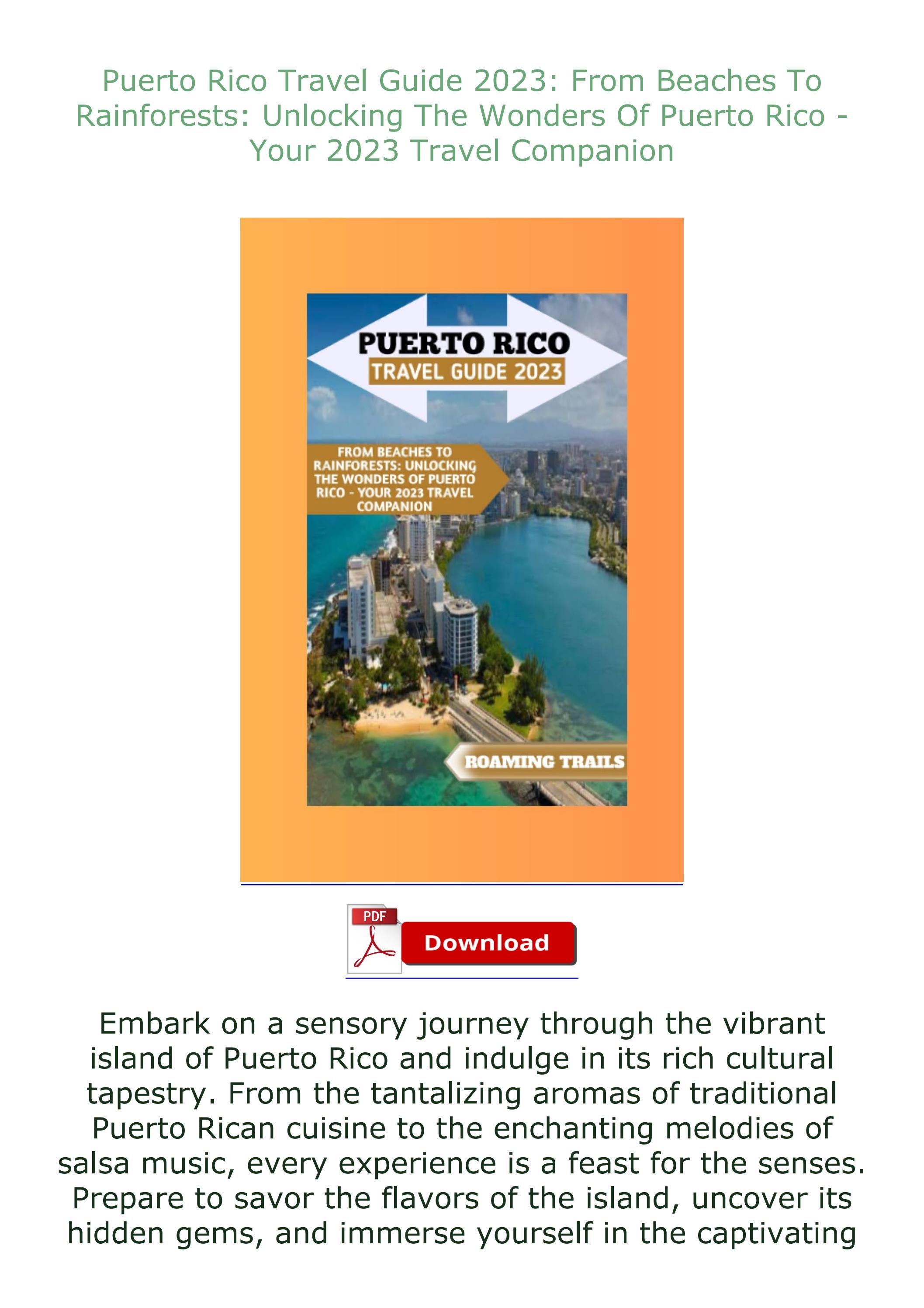 PDF (READ) Puerto Rico Travel Guide 2023: From Beaches To Rainforests ...