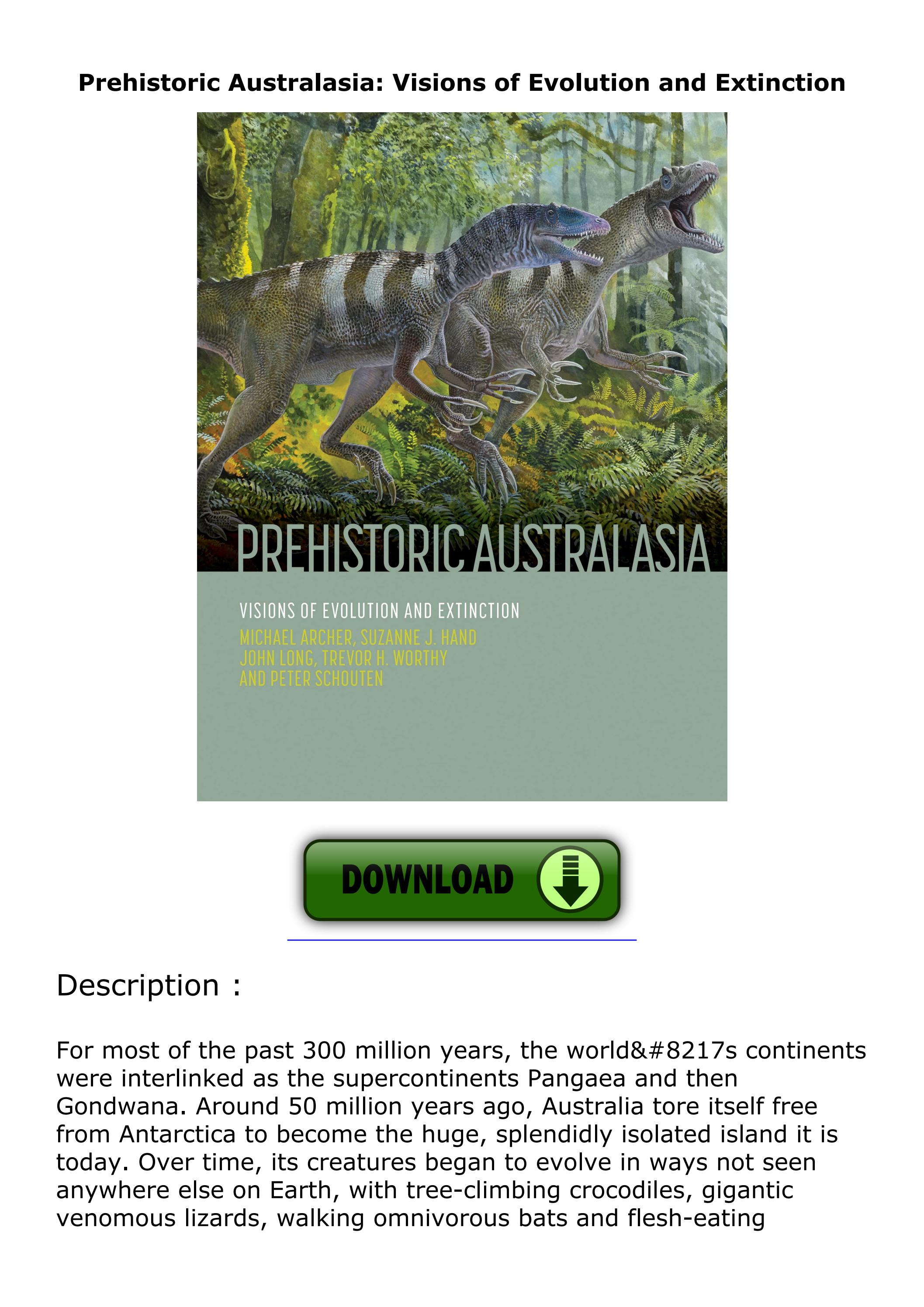 [PDF READ ONLINE] Prehistoric Australasia: Visions of Evolution and ...