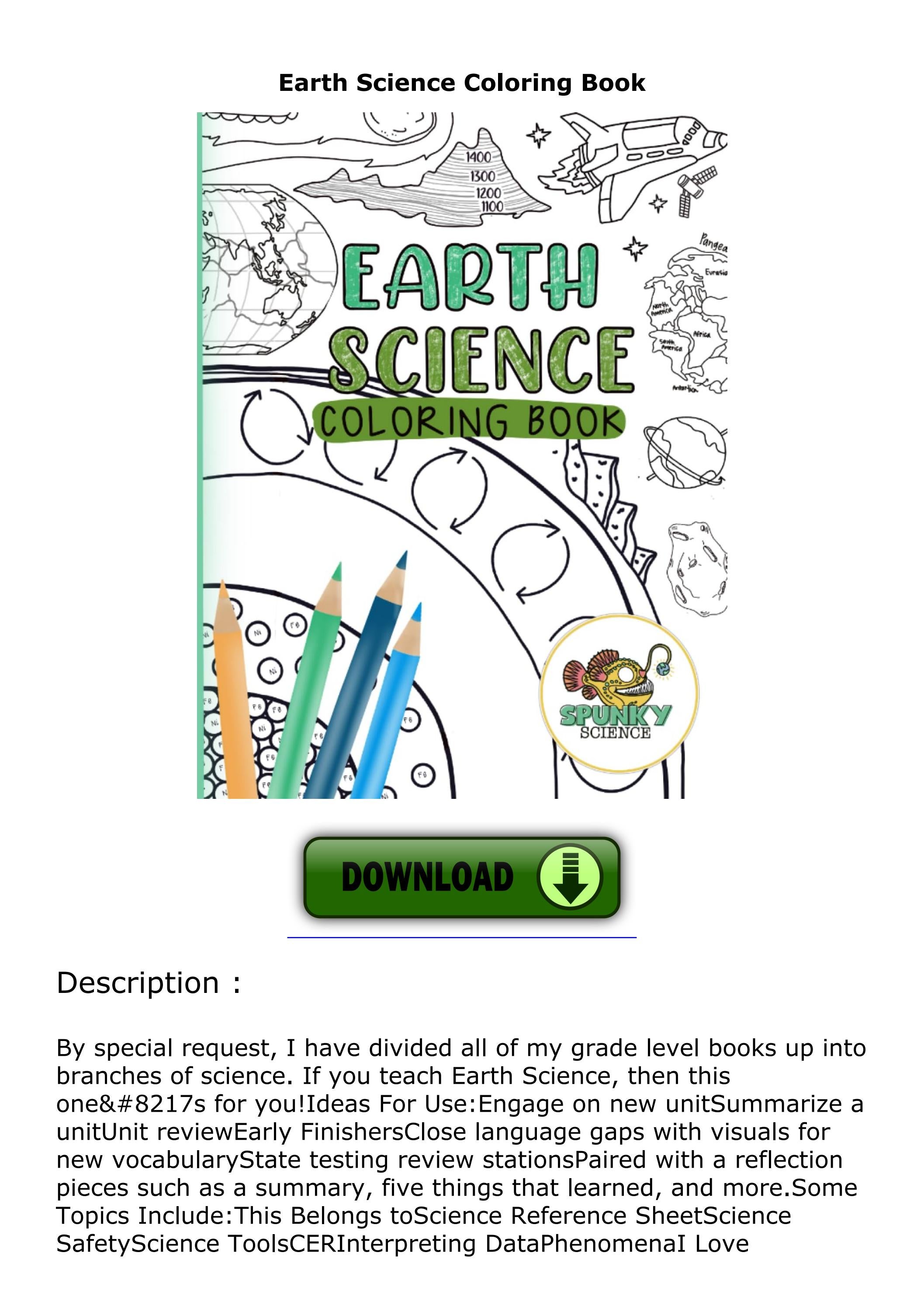 $PDF$/READ/DOWNLOAD Earth Science Coloring Book by belindamiranda - Issuu