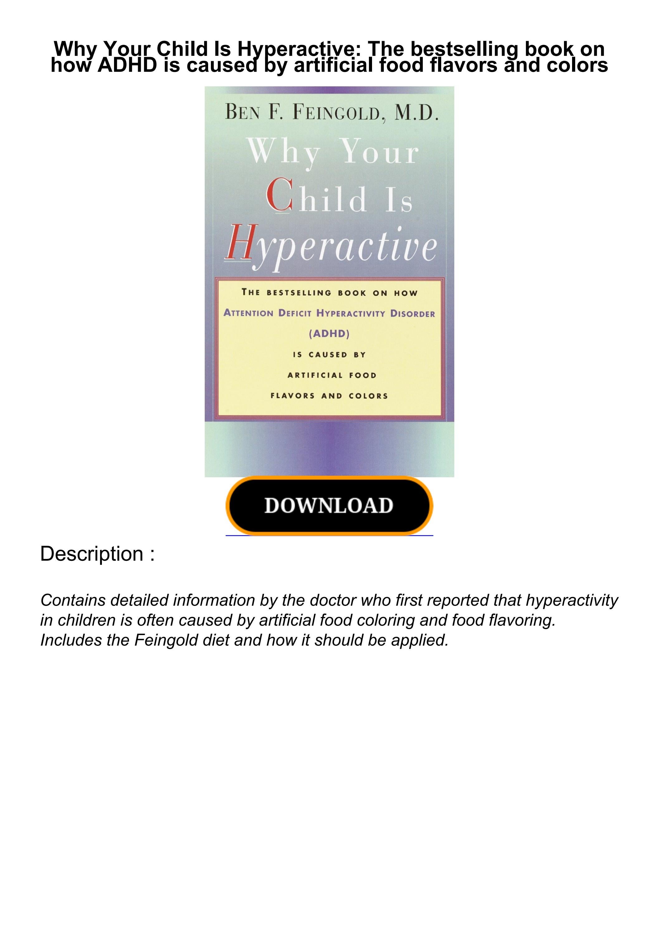 READ [PDF] Why Your Child Is Hyperactive: The bestselling book on how ...