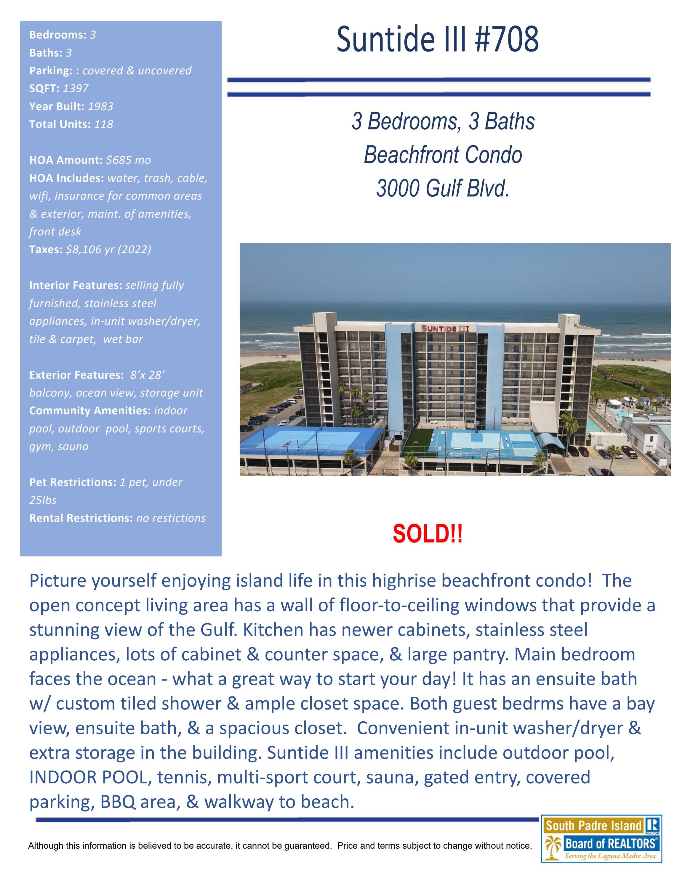 Suntide III Condominium #708 - South Padre Island by dinarichspi - Issuu