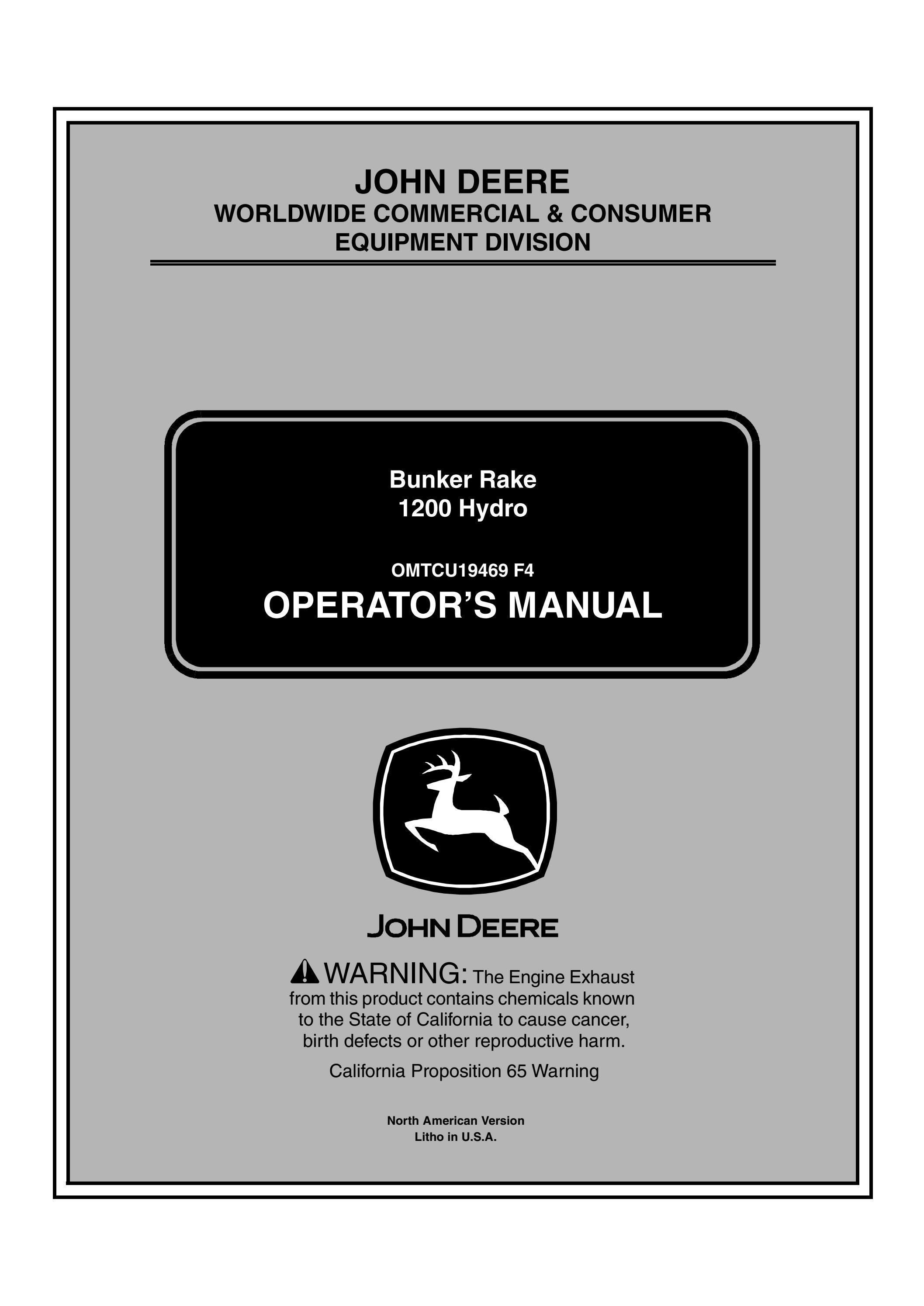 John Deere 1200 Hydro Bunker Rake Operator’s Manual Instant Download ...