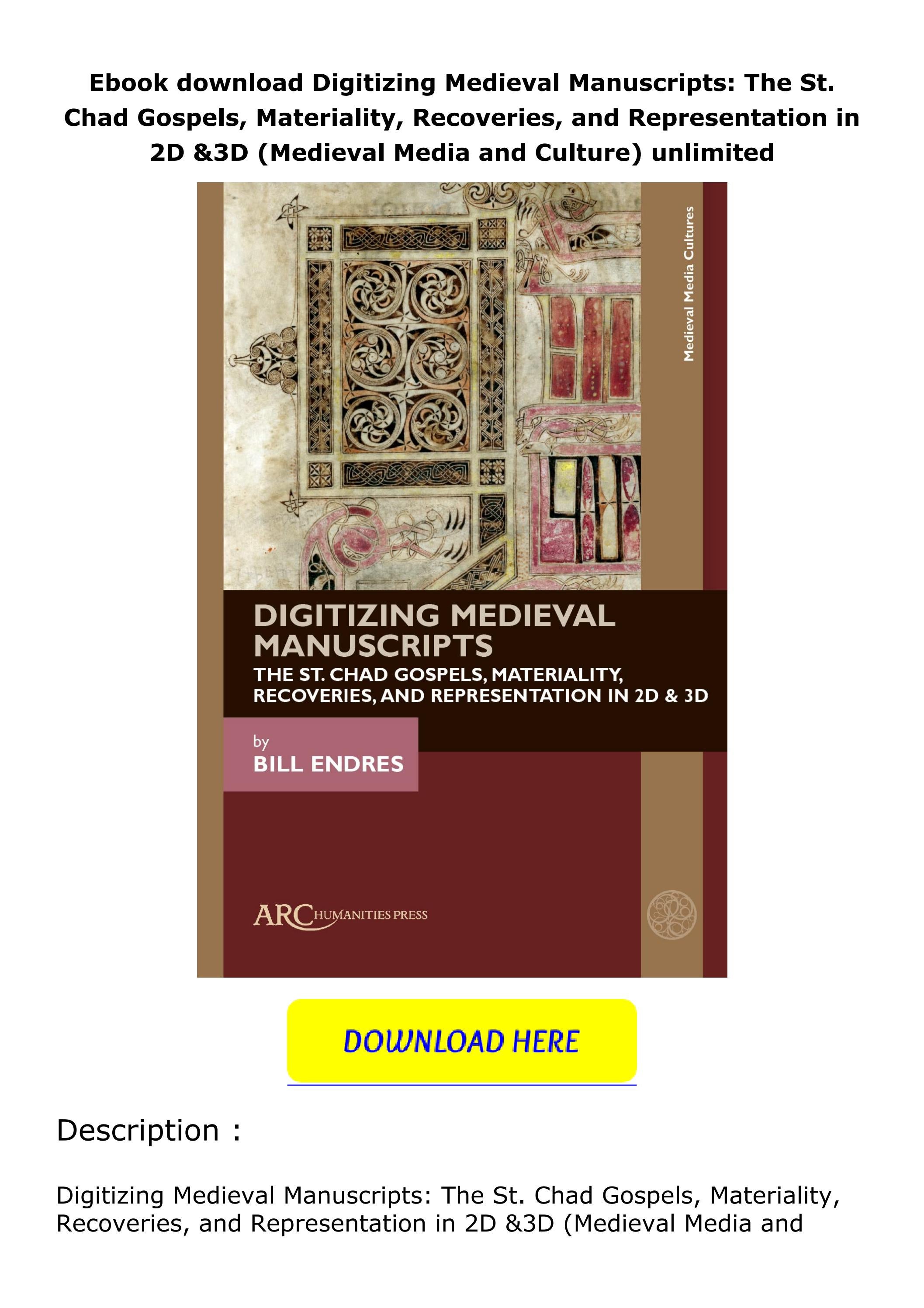Ebook download Digitizing Medieval Manuscripts: The St. Chad Gospels ...