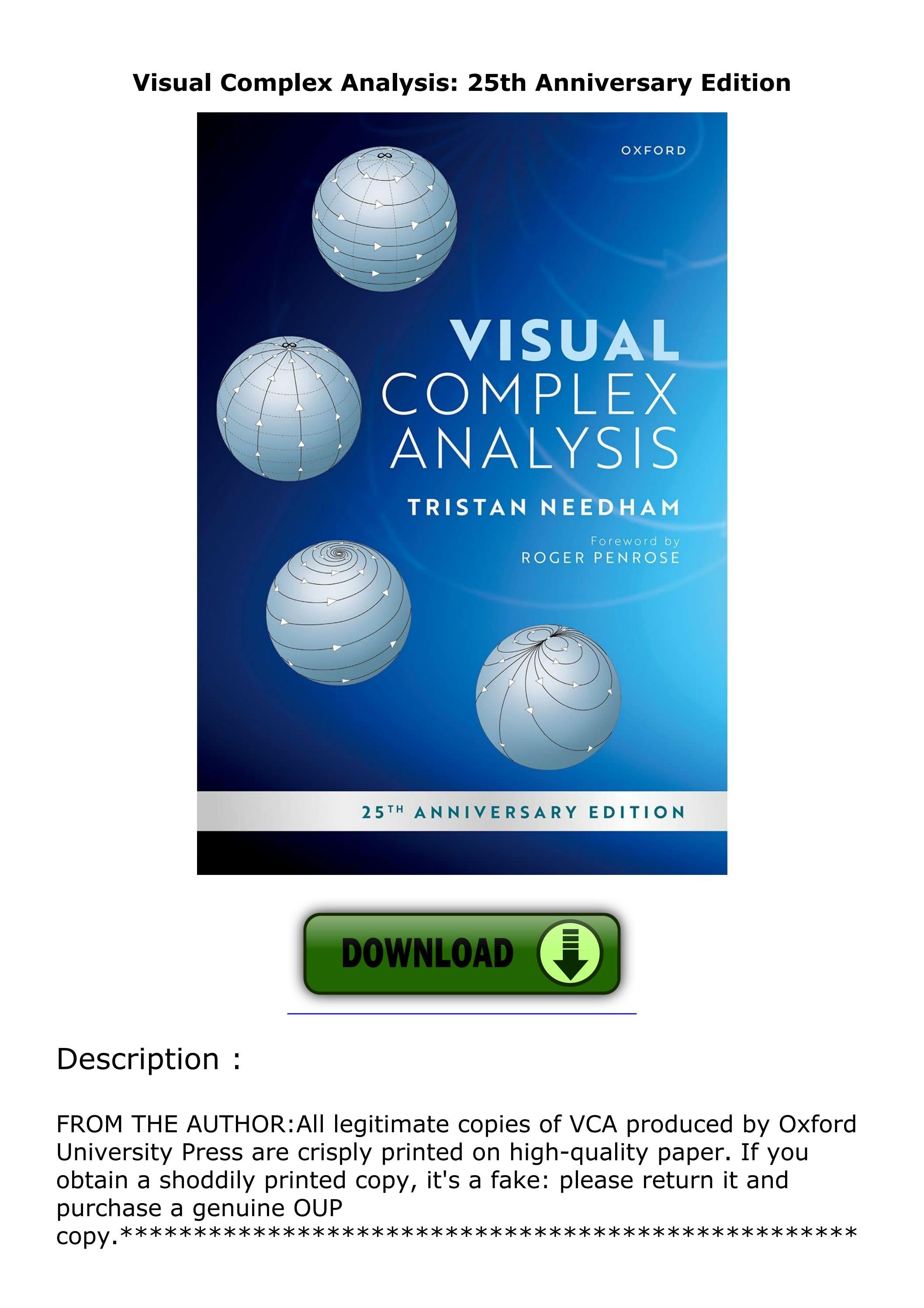 Read Pdf Visual Complex Analysis 25th Anniversary Edition By Senarath Issuu