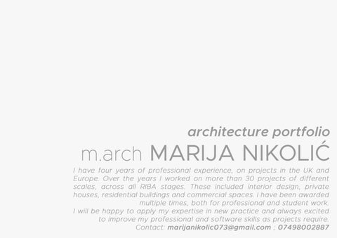 Marija Nikolic Portfolio by Marija Nikolic - Issuu