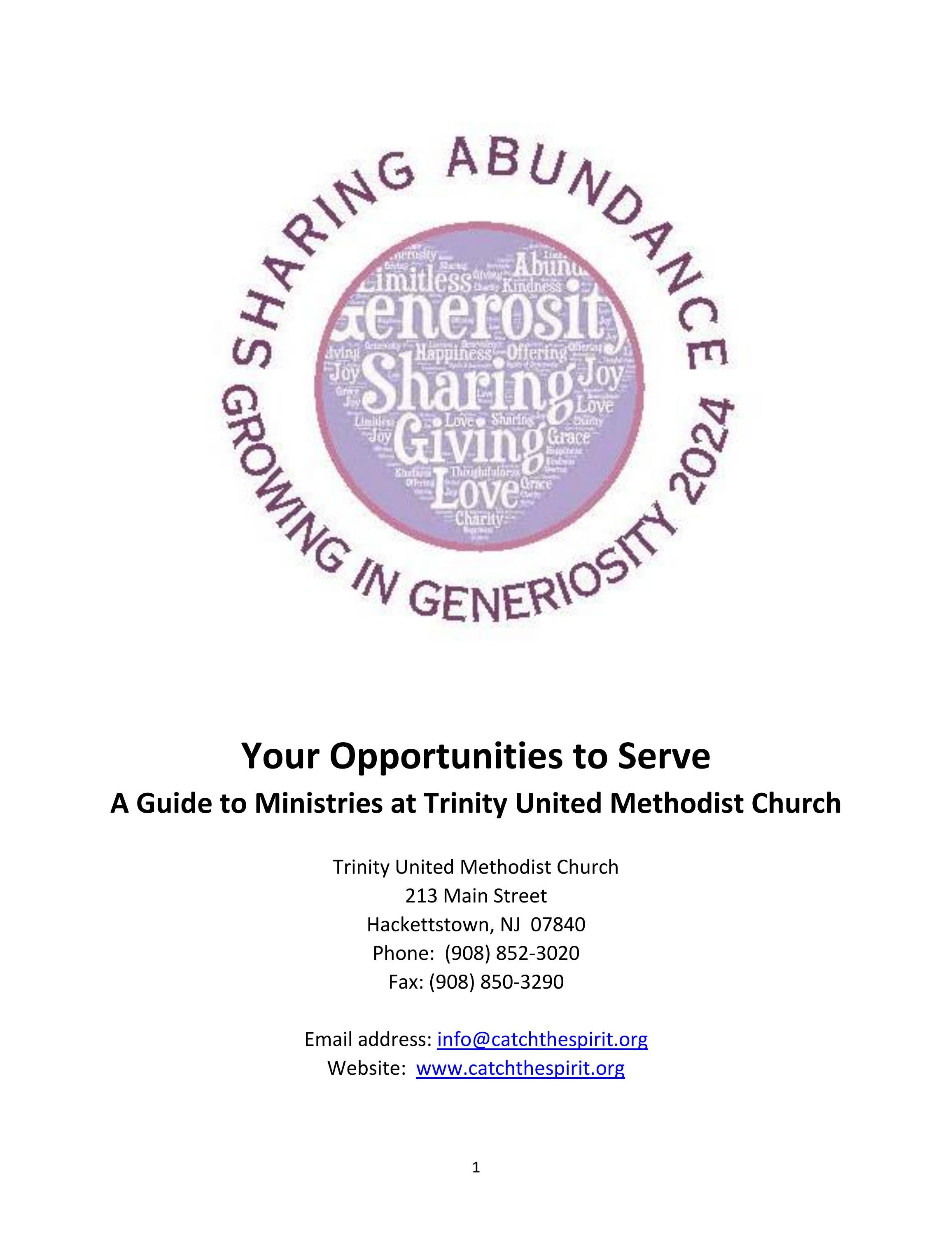 TUMC Ministry Guide 2024 by Trinity Church, Hackettstown, NJ - Issuu