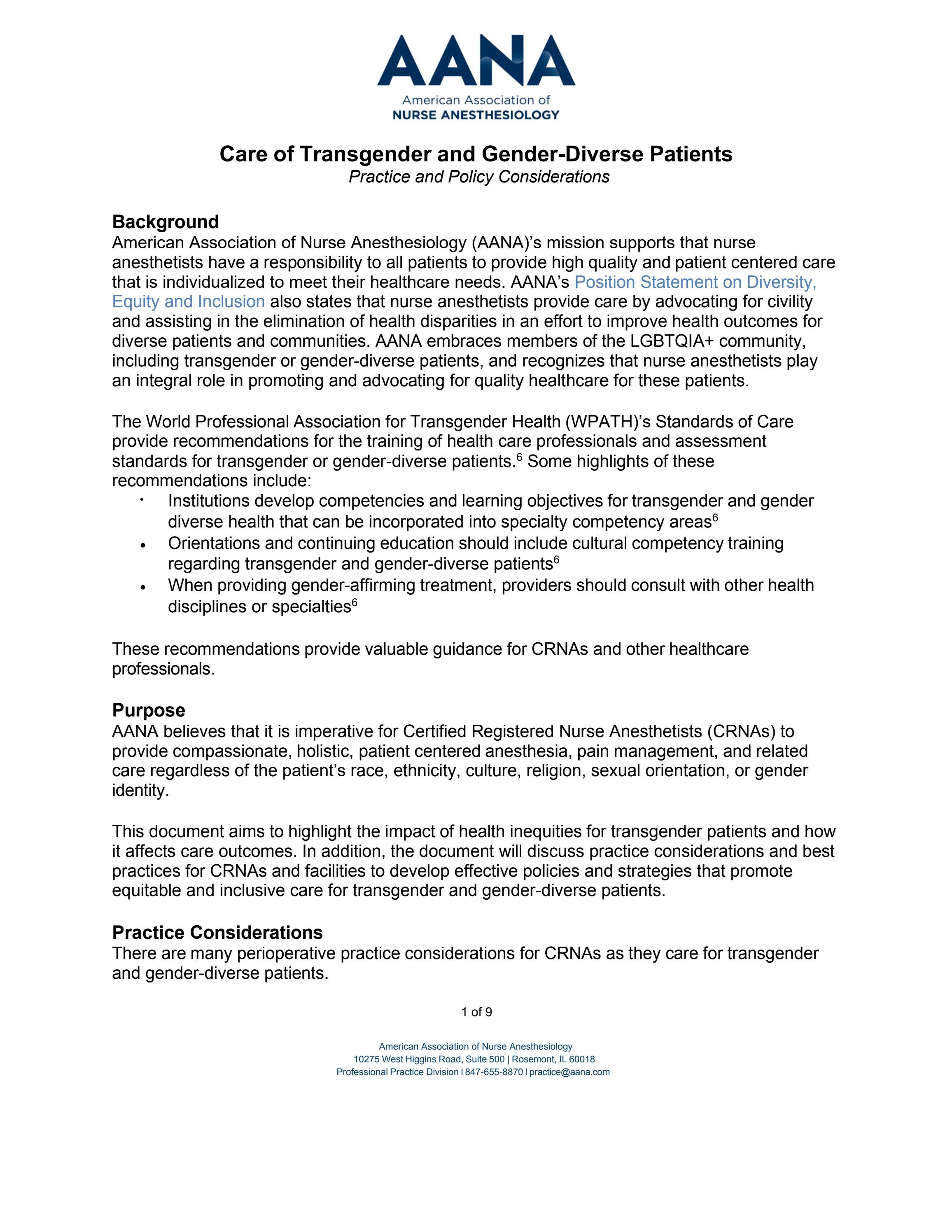 Care of Transgender and Gender-Diverse Patients by aanapublishing - Issuu