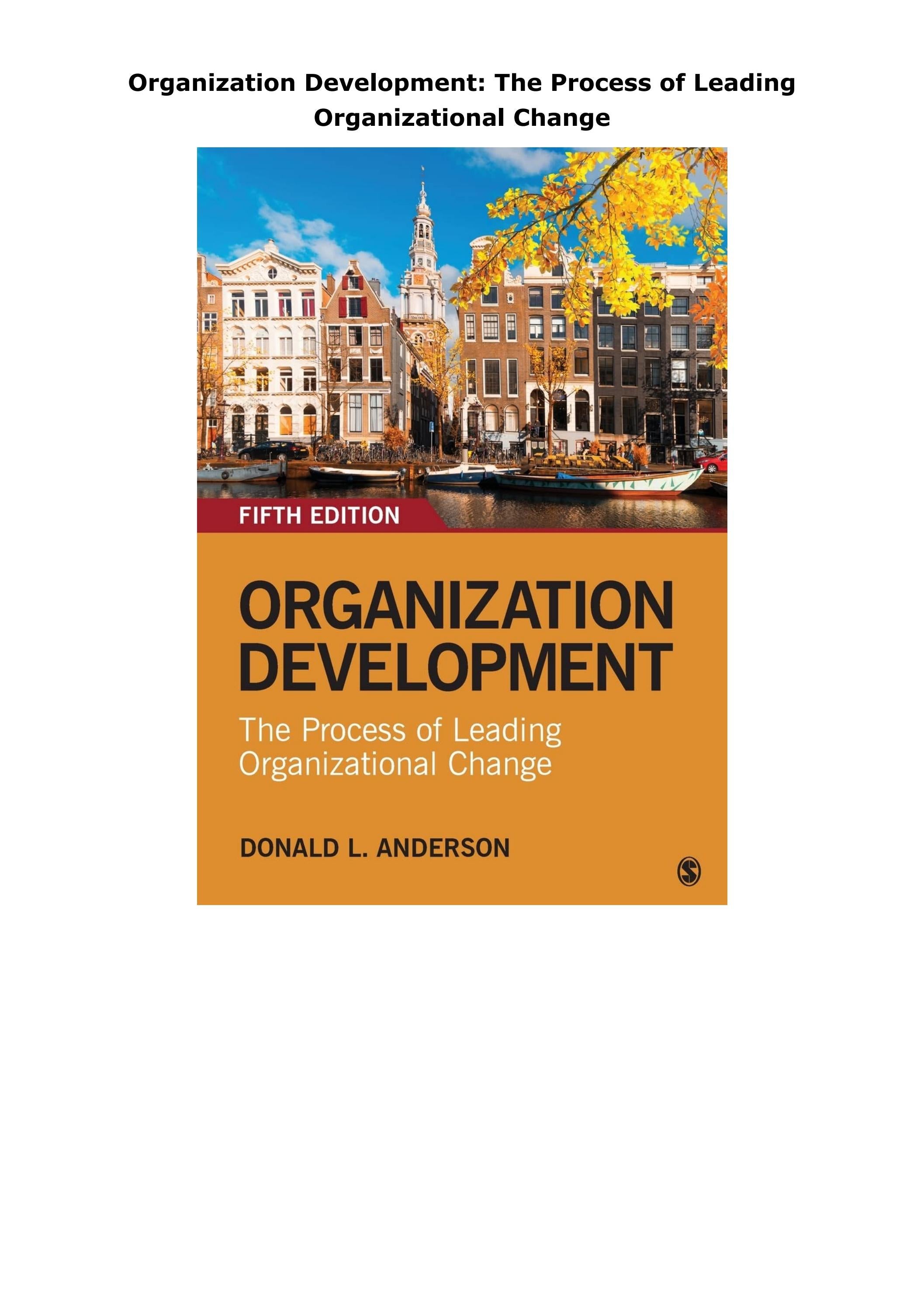 DOWNLOAD/PDF Organization Development: The Process of Leading ...