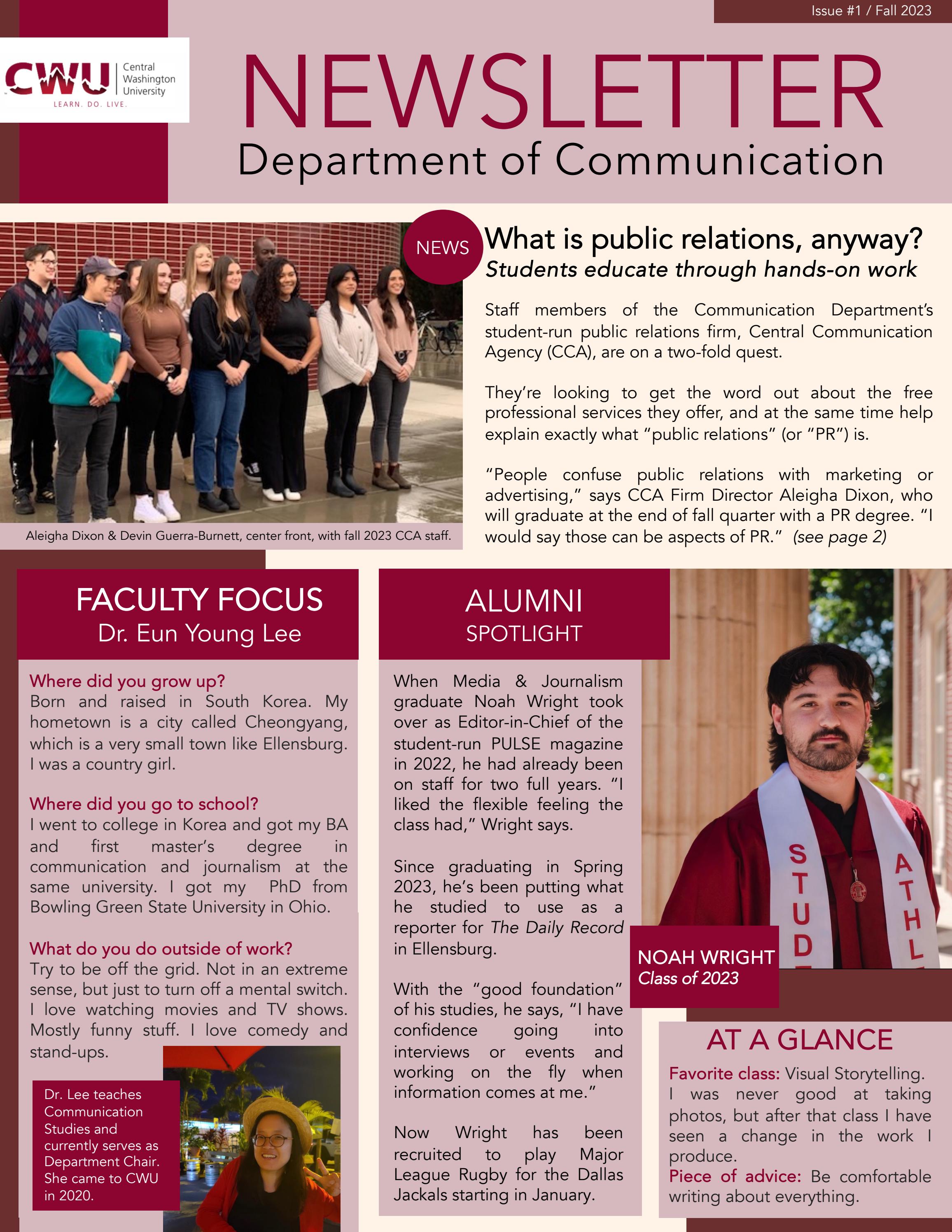 CWU Communication Department Newsletter - Issue #1 by cwustudentmedia ...