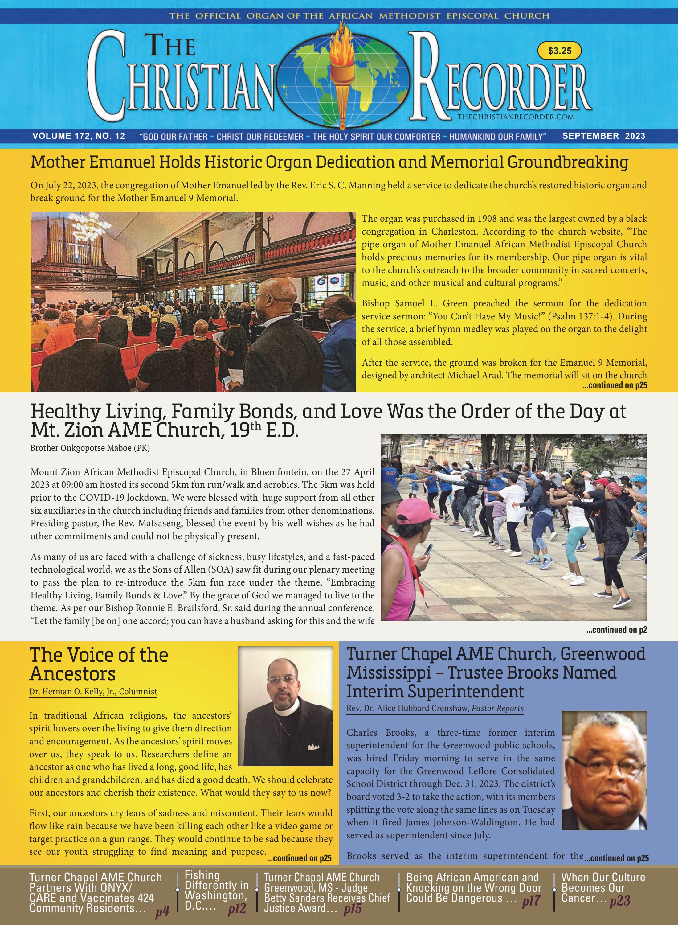 September 2023 Edition of The Christian Recorder by John Thomas III - Issuu
