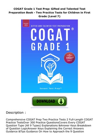 Read ebook [PDF] COGAT Grade 1 Test Prep: Gifted and Talented Test ...