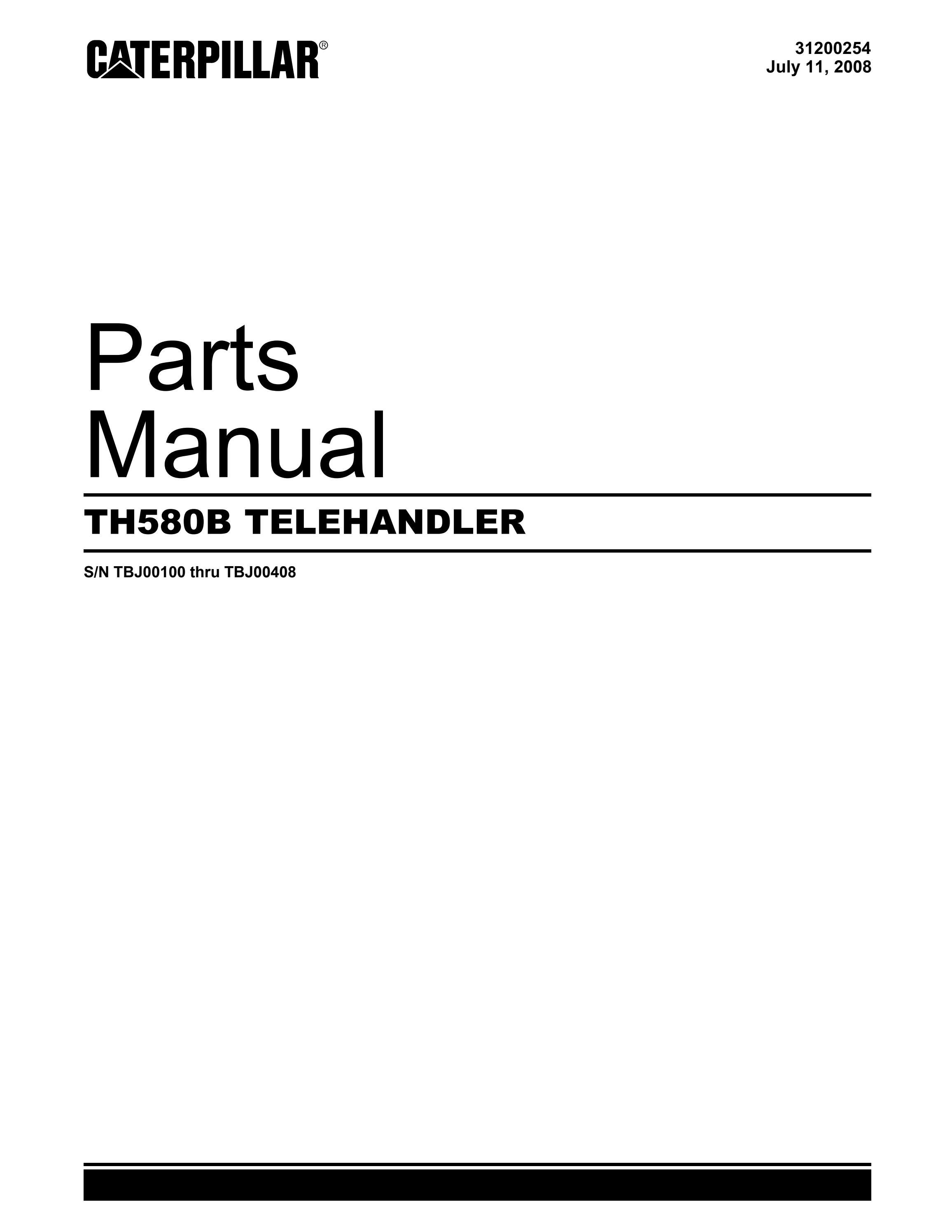 Caterpillar Cat TH580B Telehandler Parts Catalogue Manual Instant ...