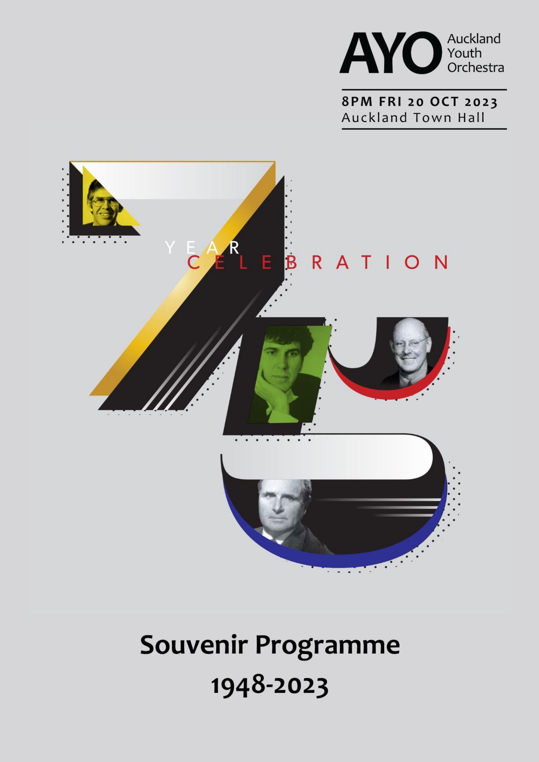 AYO 75th Anniversary Souvenir Programme by Auckland Youth Orchestra - Issuu