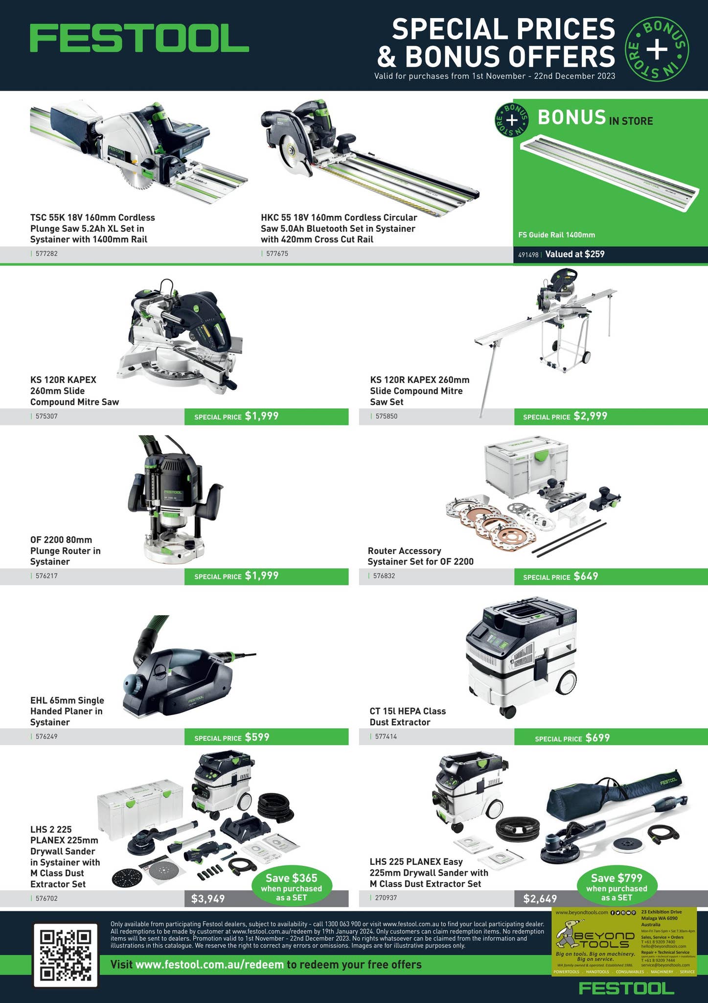 Festool Special Prices & Bonus Offers Valid from 1st November - 22nd ...