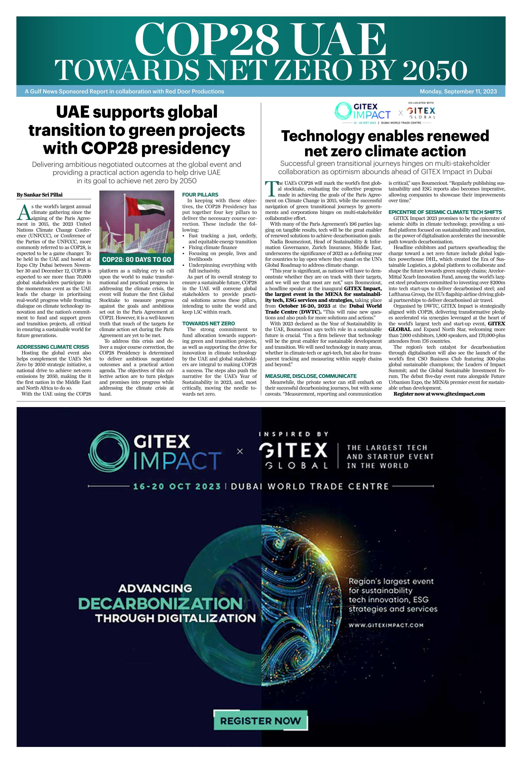 COP 28 UAE - Towards Net Zero by 2050 by Red Door Productions FZ LLC ...