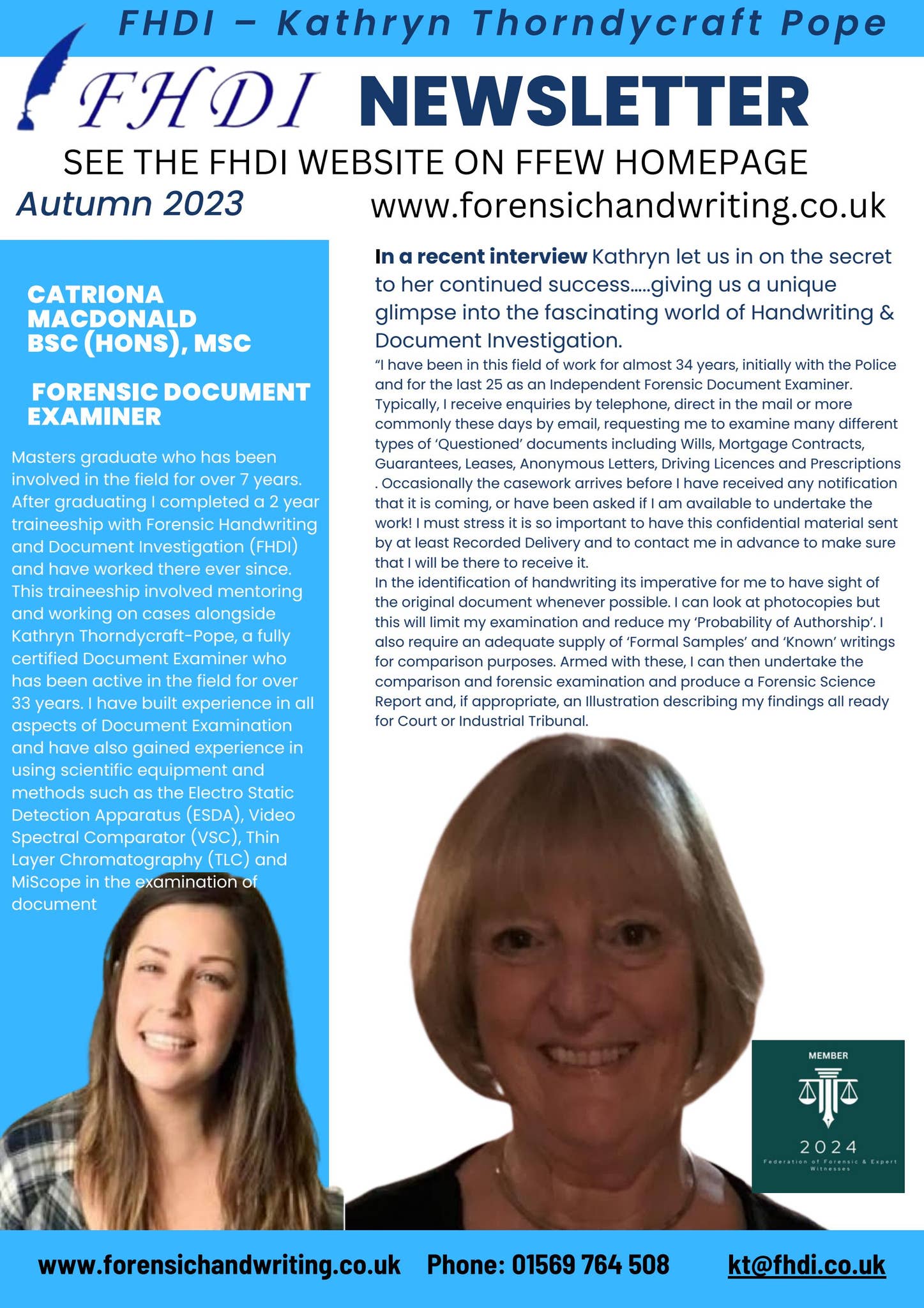Handwriting Examination FHDI newsletter 2024 by Federation of Forensic ...