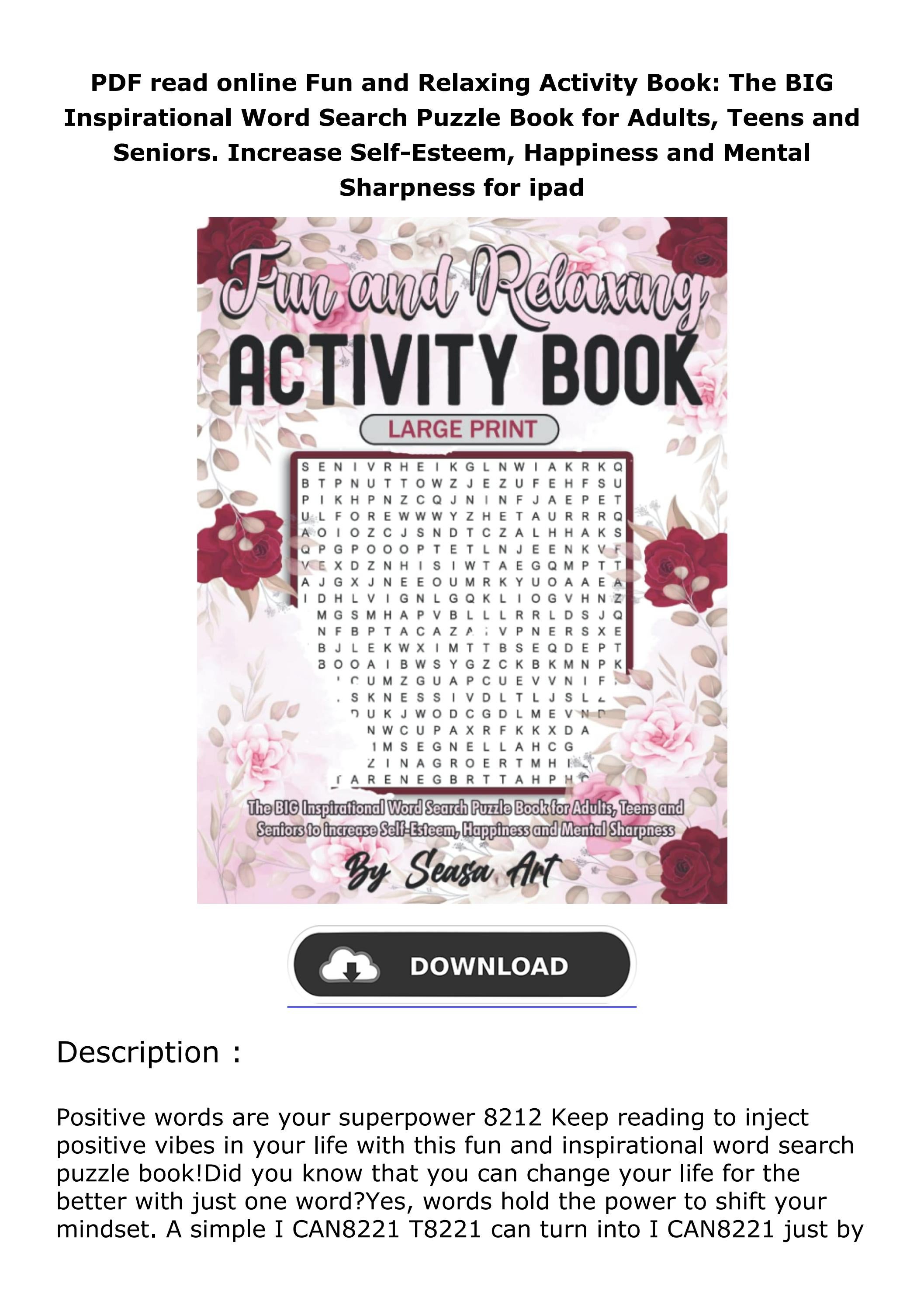 PDF read online Fun and Relaxing Activity Book: The BIG Inspirational ...