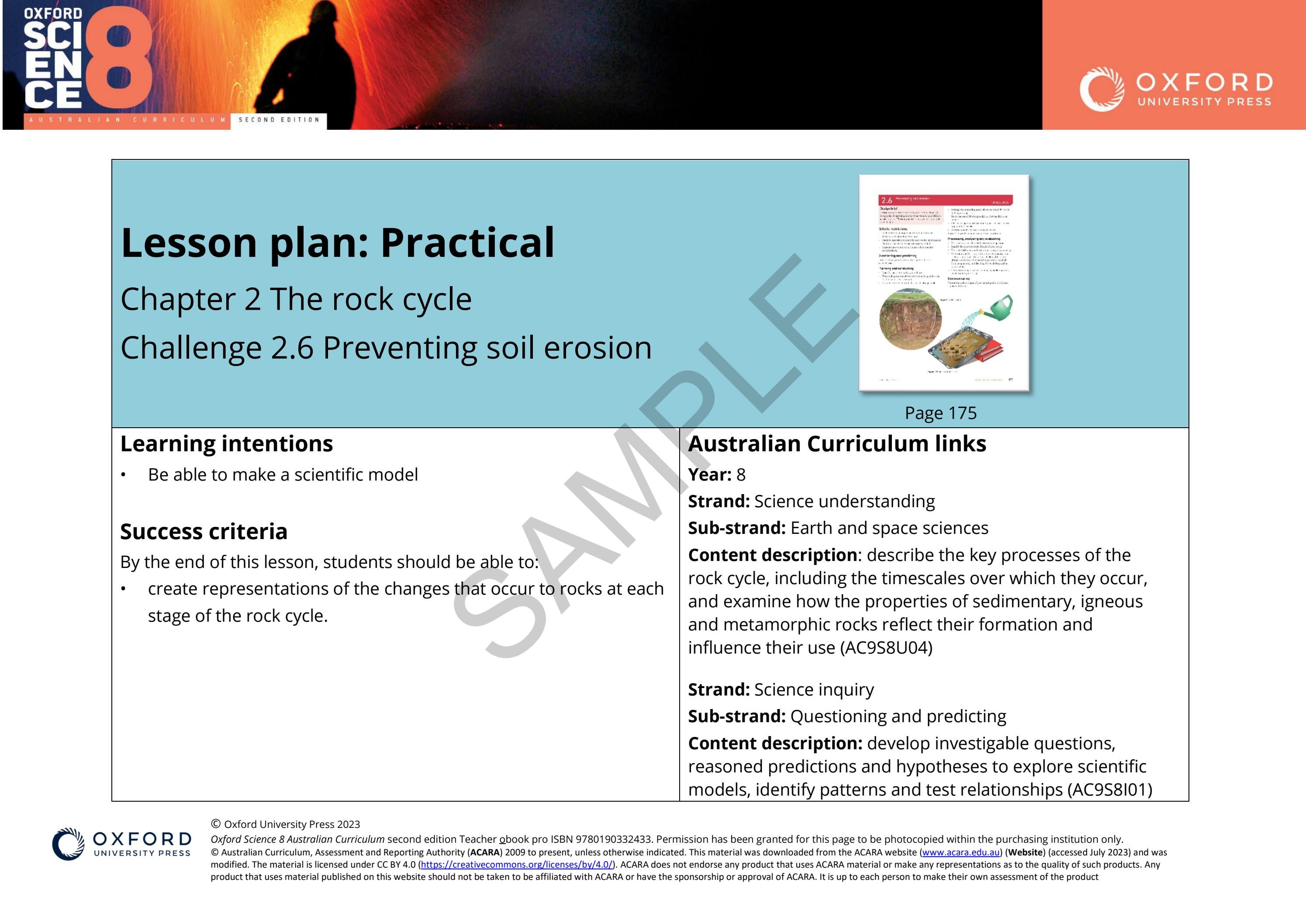 Oxford Science Year 7 Australian Curriculum _ Lesson Plan [SAMPLE] by ...