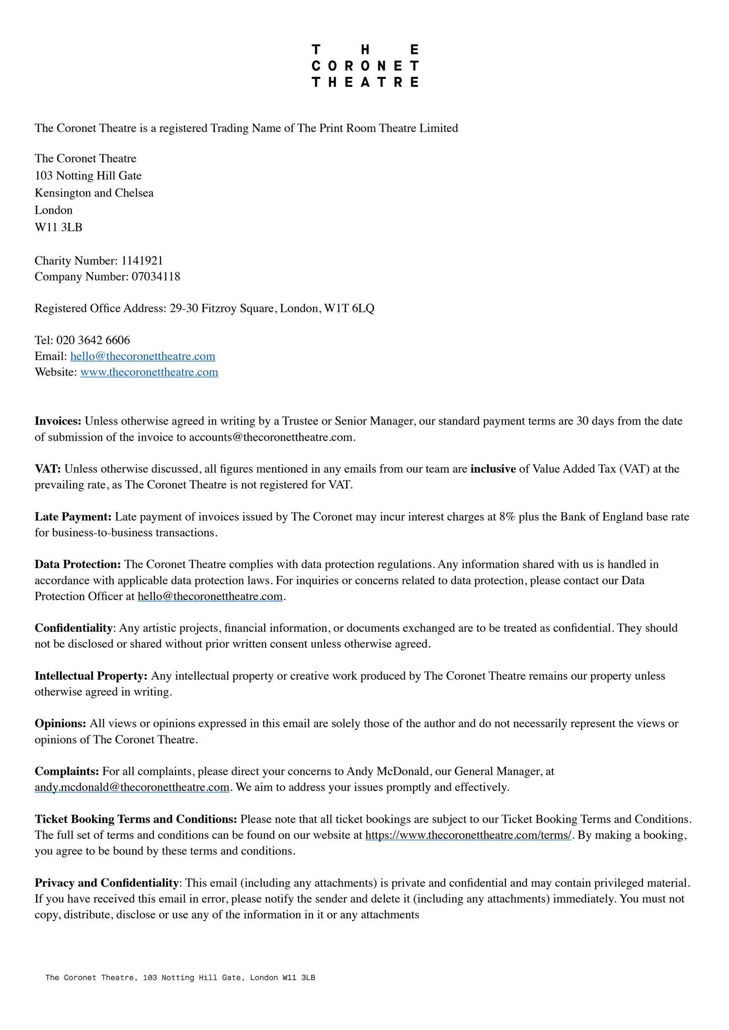 TCT Email Notes by TheCoronetTheatre - Issuu