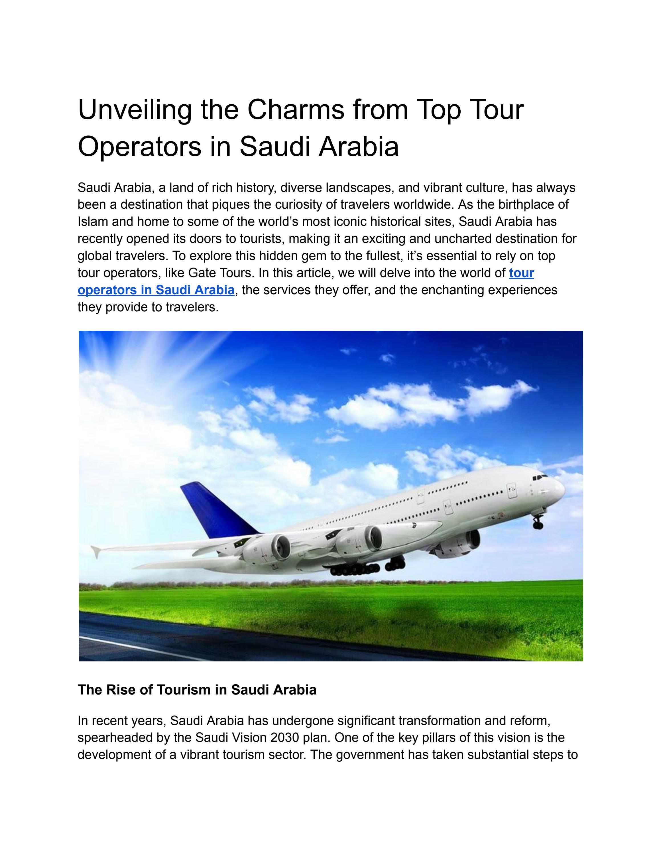 Unveiling the Charms from Top Tour Operators in Saudi Arabia by Gate ...
