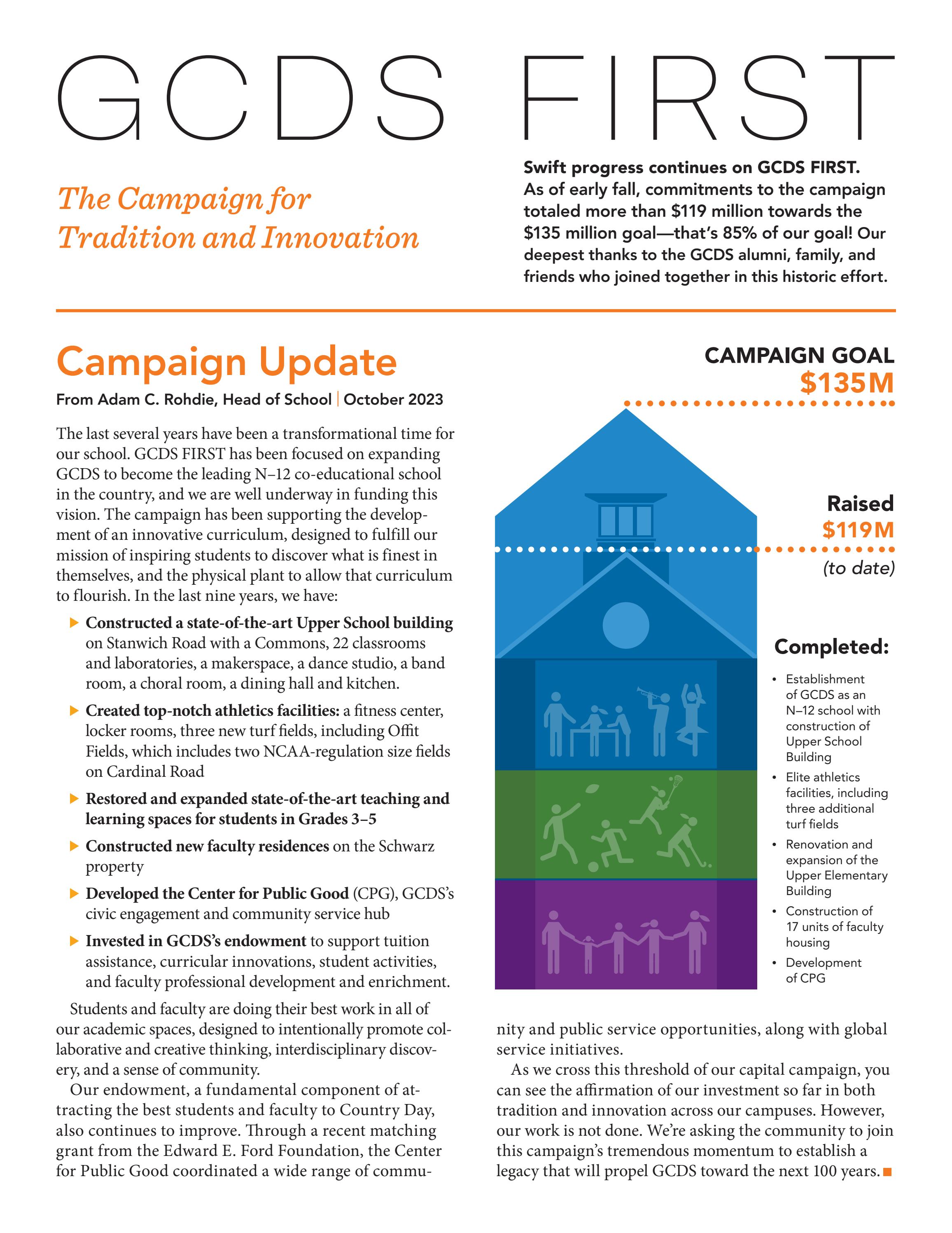 GCDS FIRST Capital Campaign Newsletter by Greenwich Country Day School ...